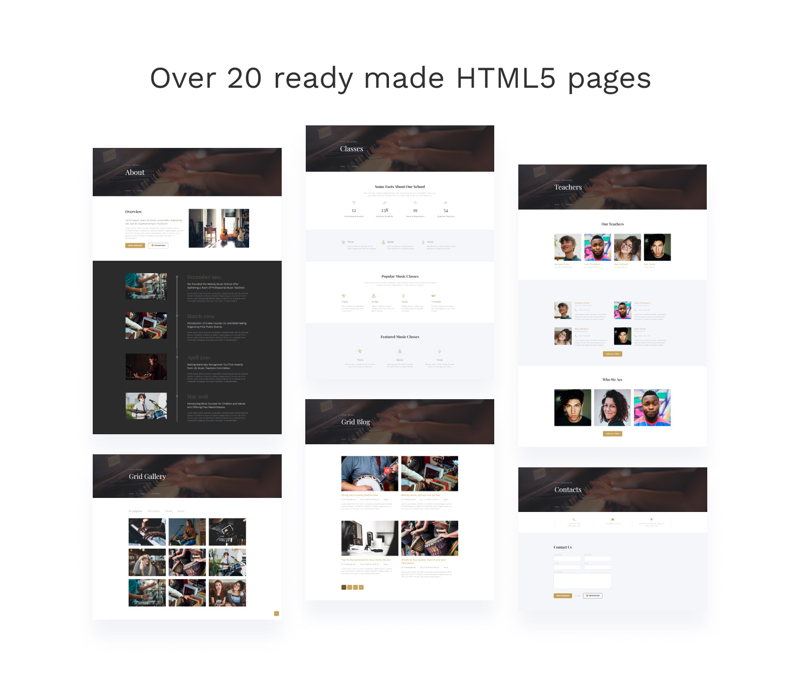 Melody - Music School Multipage HTML5 Bootstrap Website Template