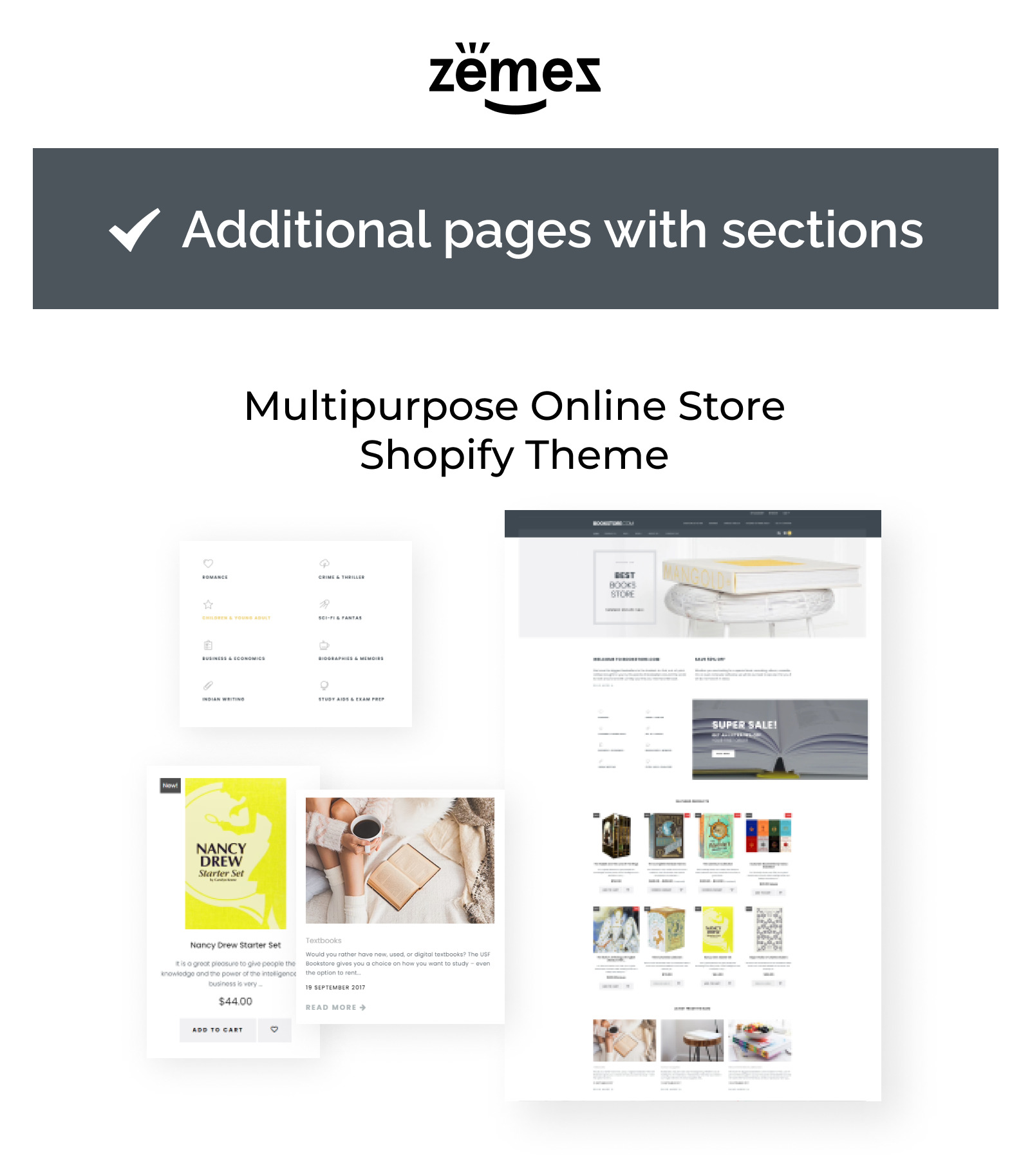 Books Responsive Shopify Theme #64927 - TemplateMonster