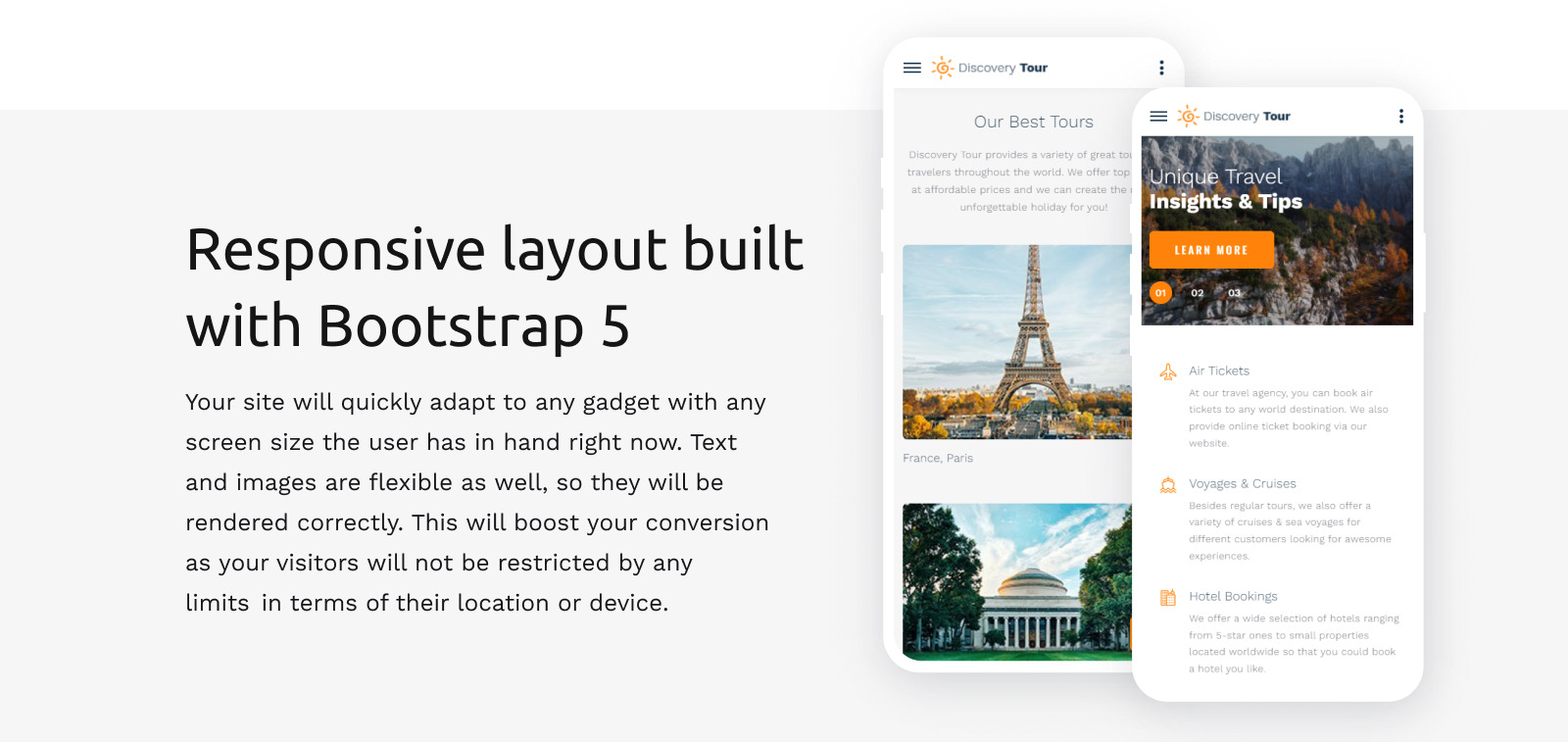 Discovery Tour - Travel Agency HTML5 Website Template