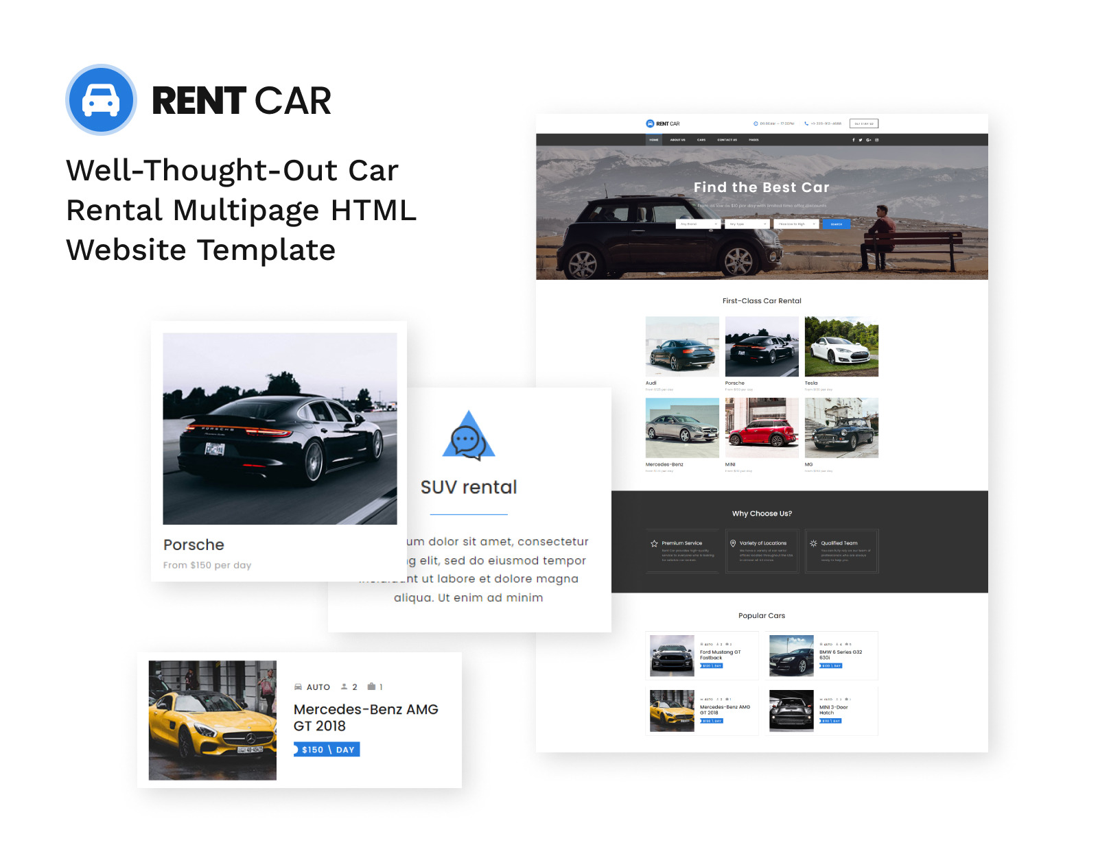 Rent Car - Car Rental Multipage HTML5 Website Template