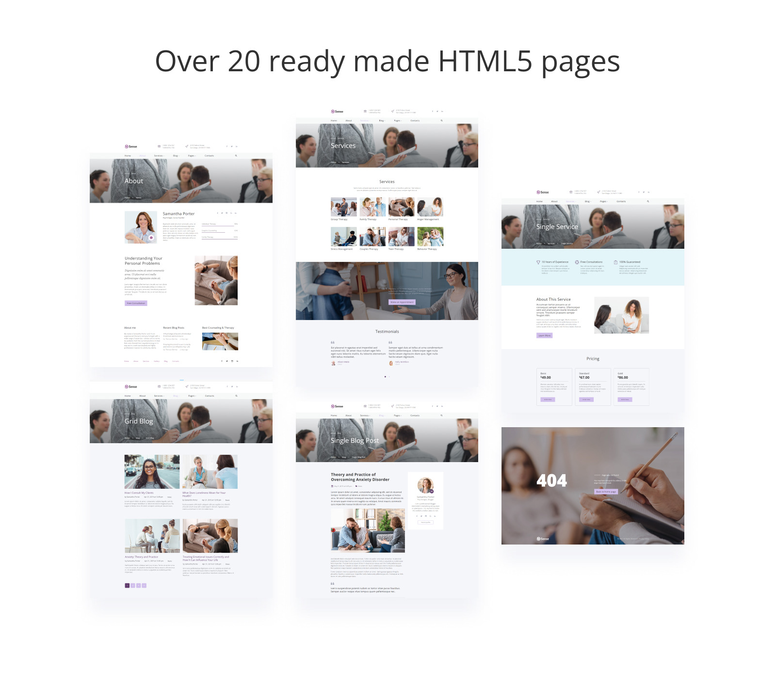 Sense - Psychologist Responsive HTML5 Bootstrap Website Template