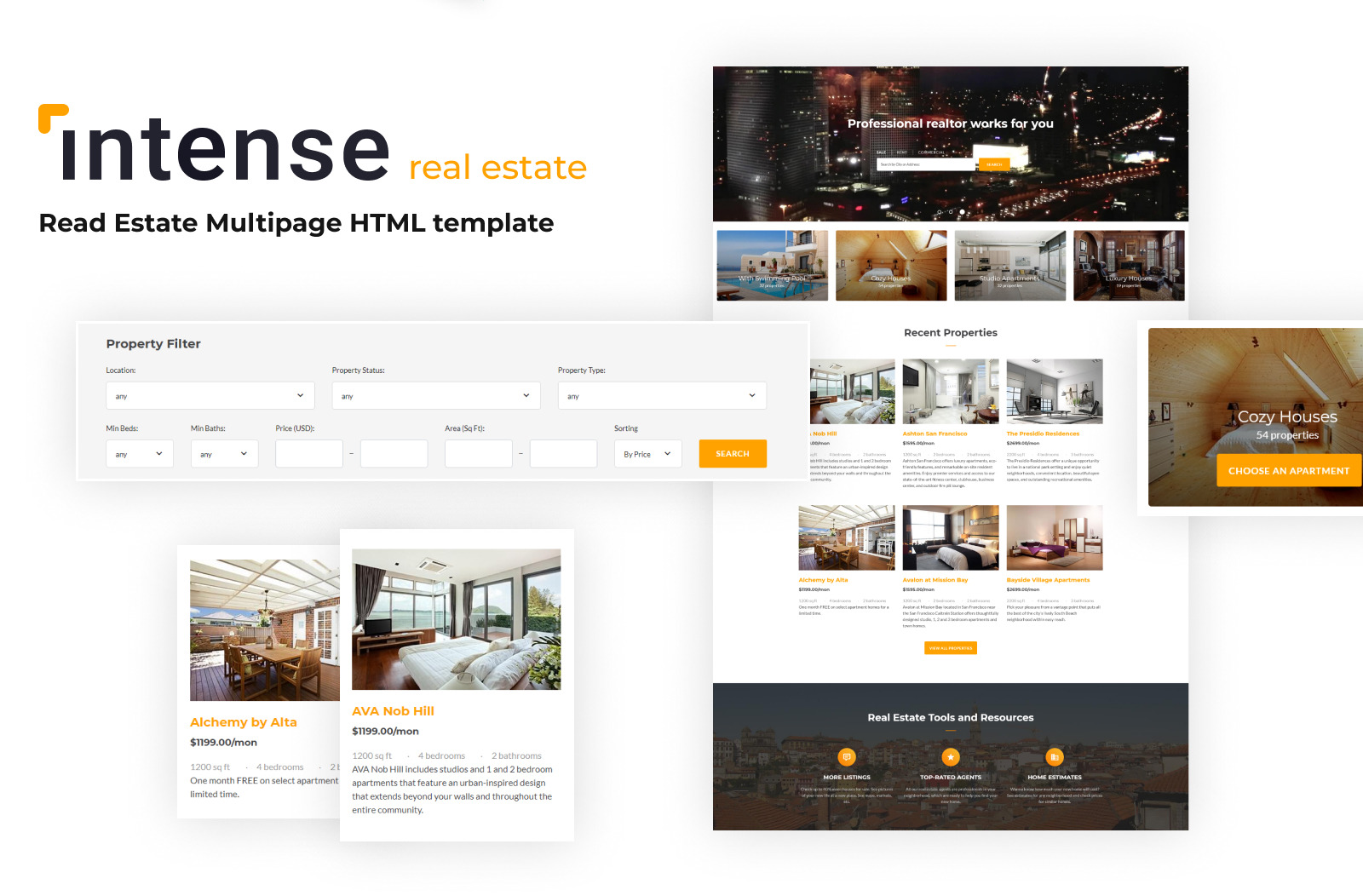 Intense - Real Estate HTML5 Website Template