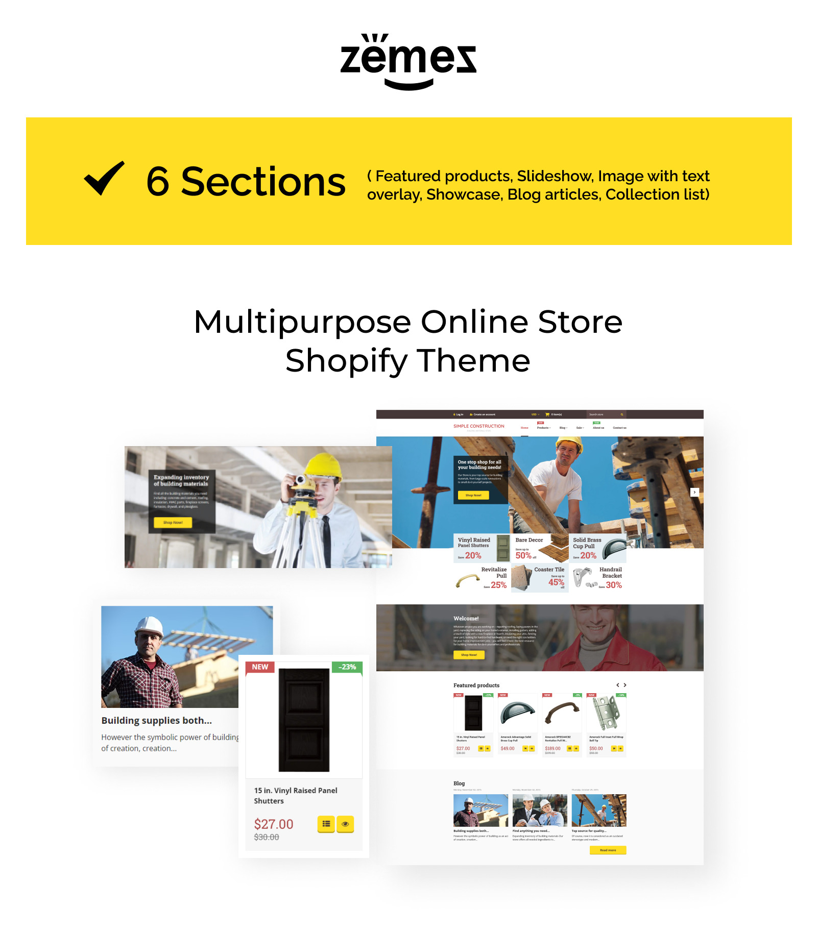 Simple Construction Shopify Theme #55965 - TemplateMonster