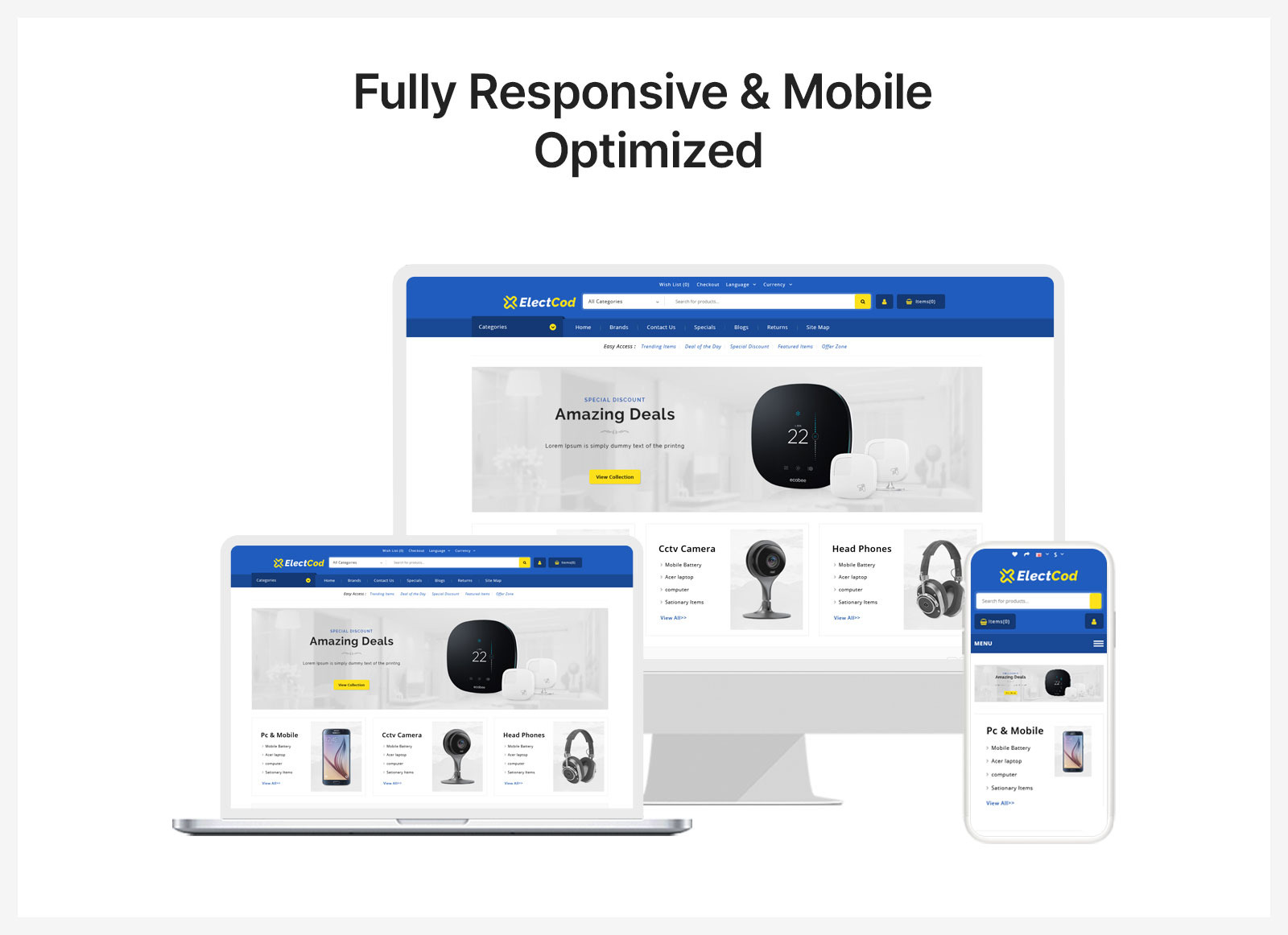 Electcod - Electronics and Multipurpose mall OpenCart Template