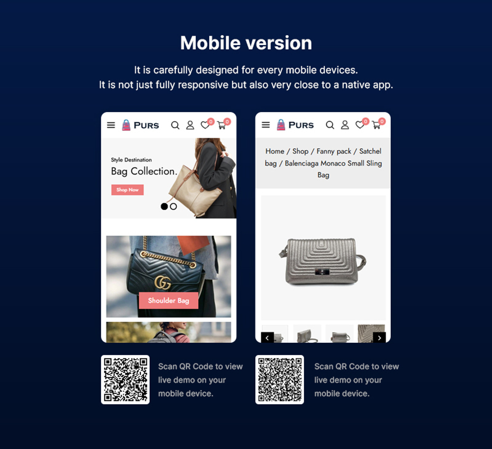 Purs - Purse and Handbags and Leather Bag Store WooCommerce WordPress Theme