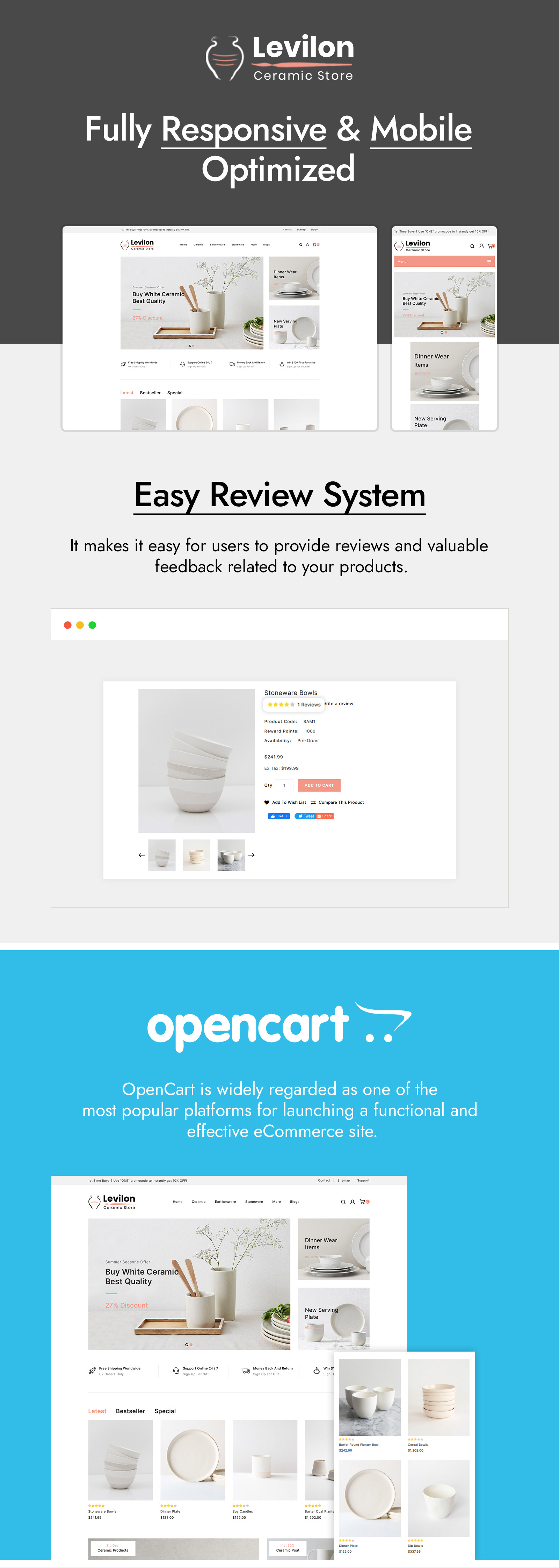 Levilon - Ceramic and Craft OpenCart Theme - TemplateMonster