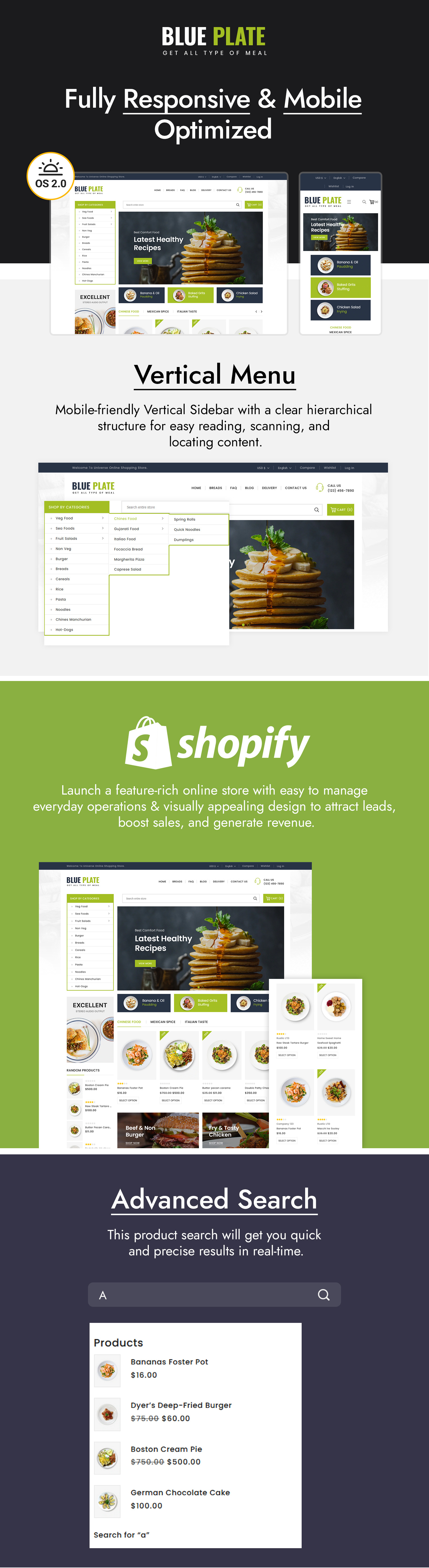 Blue Plate - Food Shopify Theme #212813 - TemplateMonster