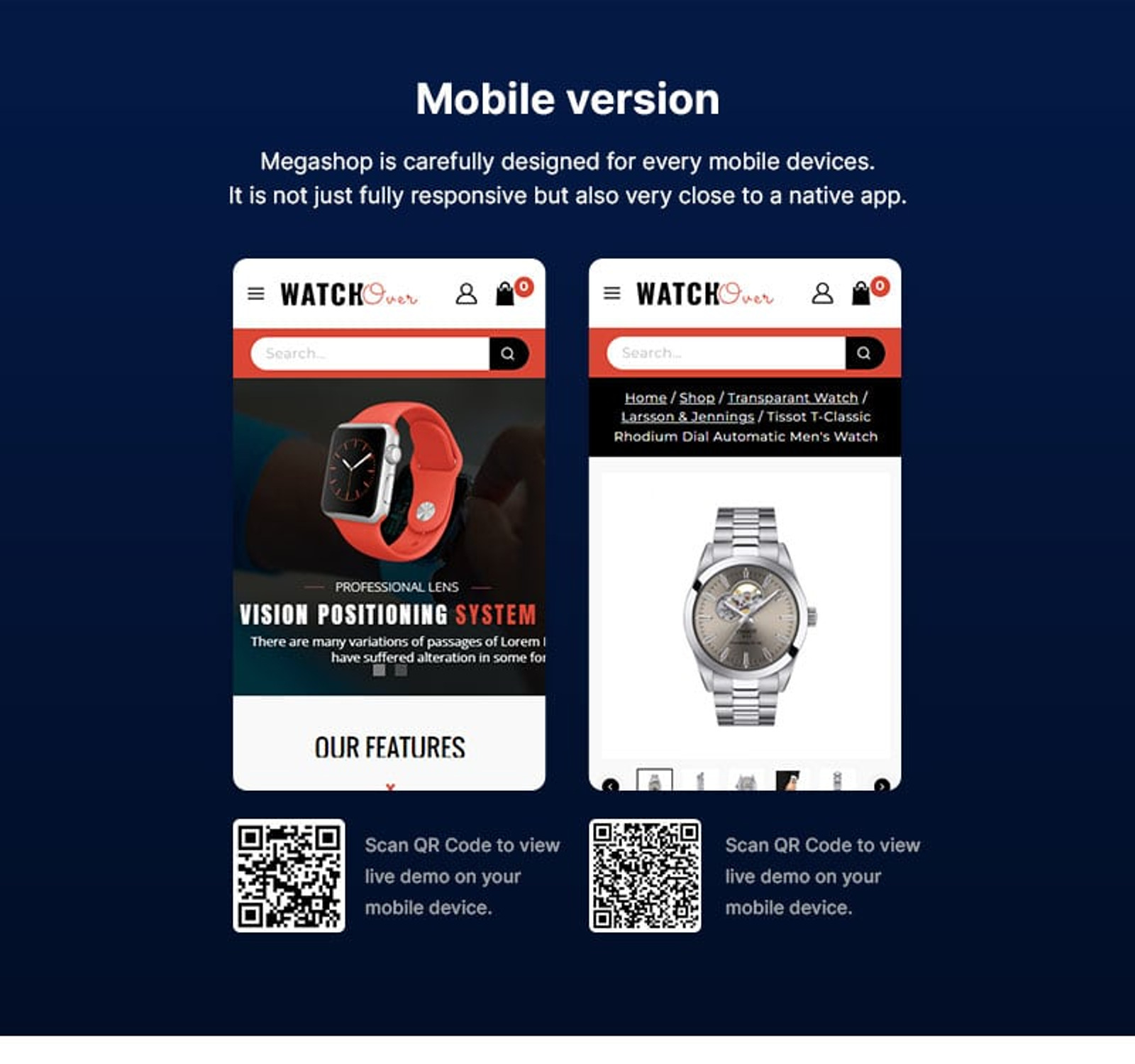 WatchOver - Single Product Elementor WooCommerce Theme