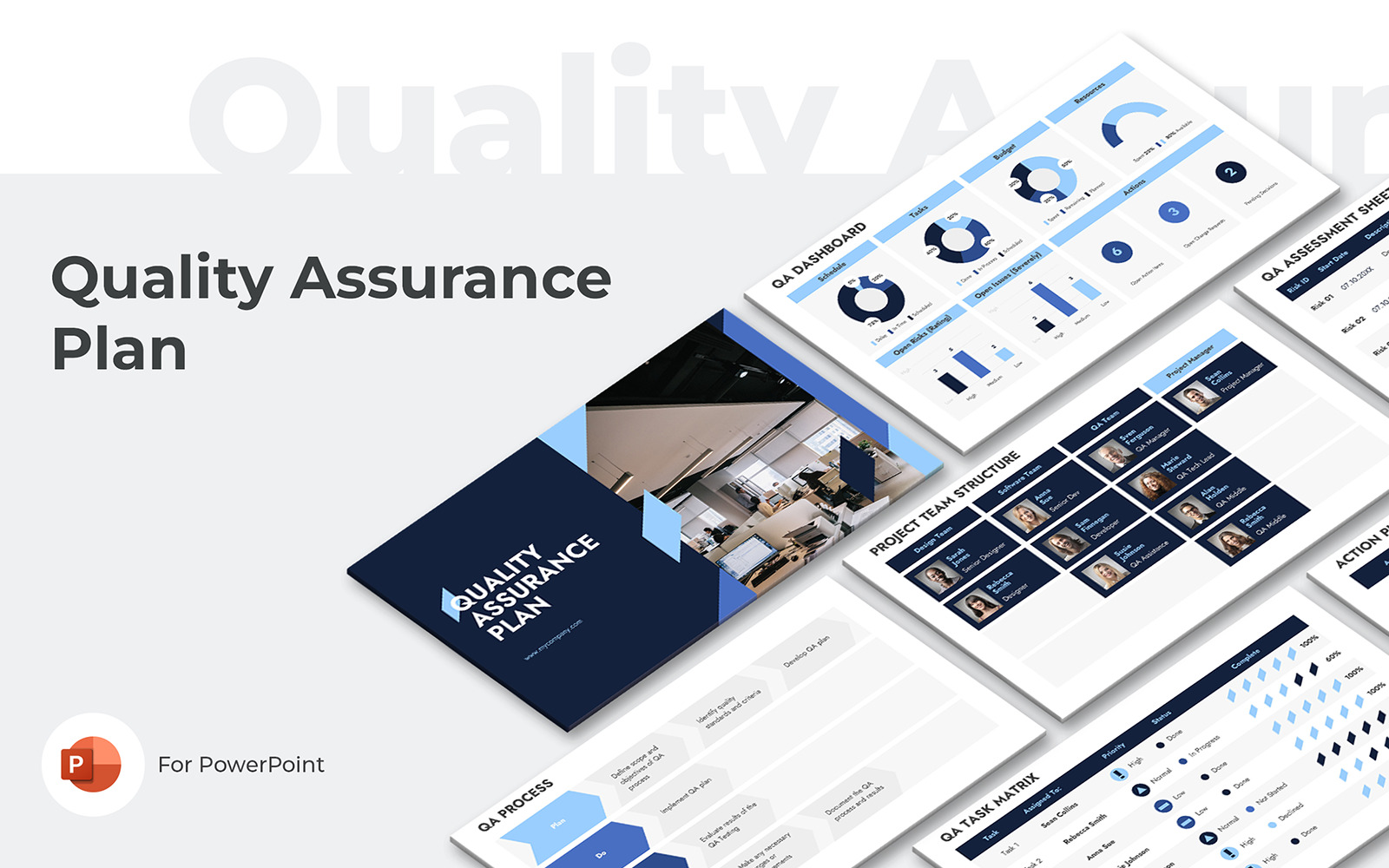 Quality Assurance Plan PowerPoint Template - TemplateMonster