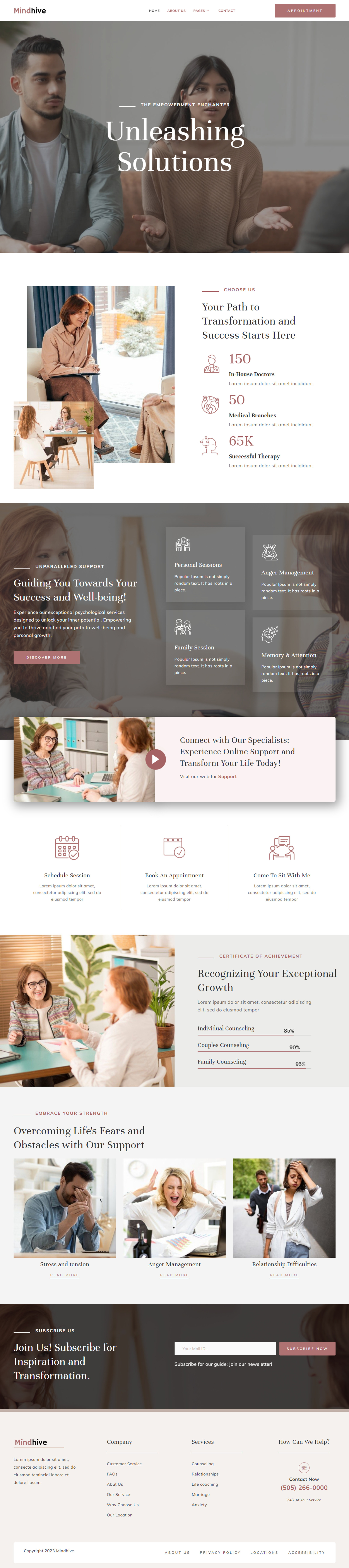 Mindhive - Life Coach and Counseling Free Elementor Template Kit