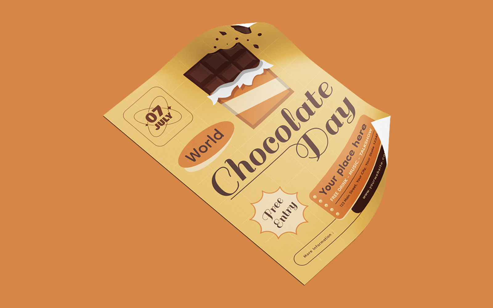Chocolate Day Flyer Template #335194 - TemplateMonster