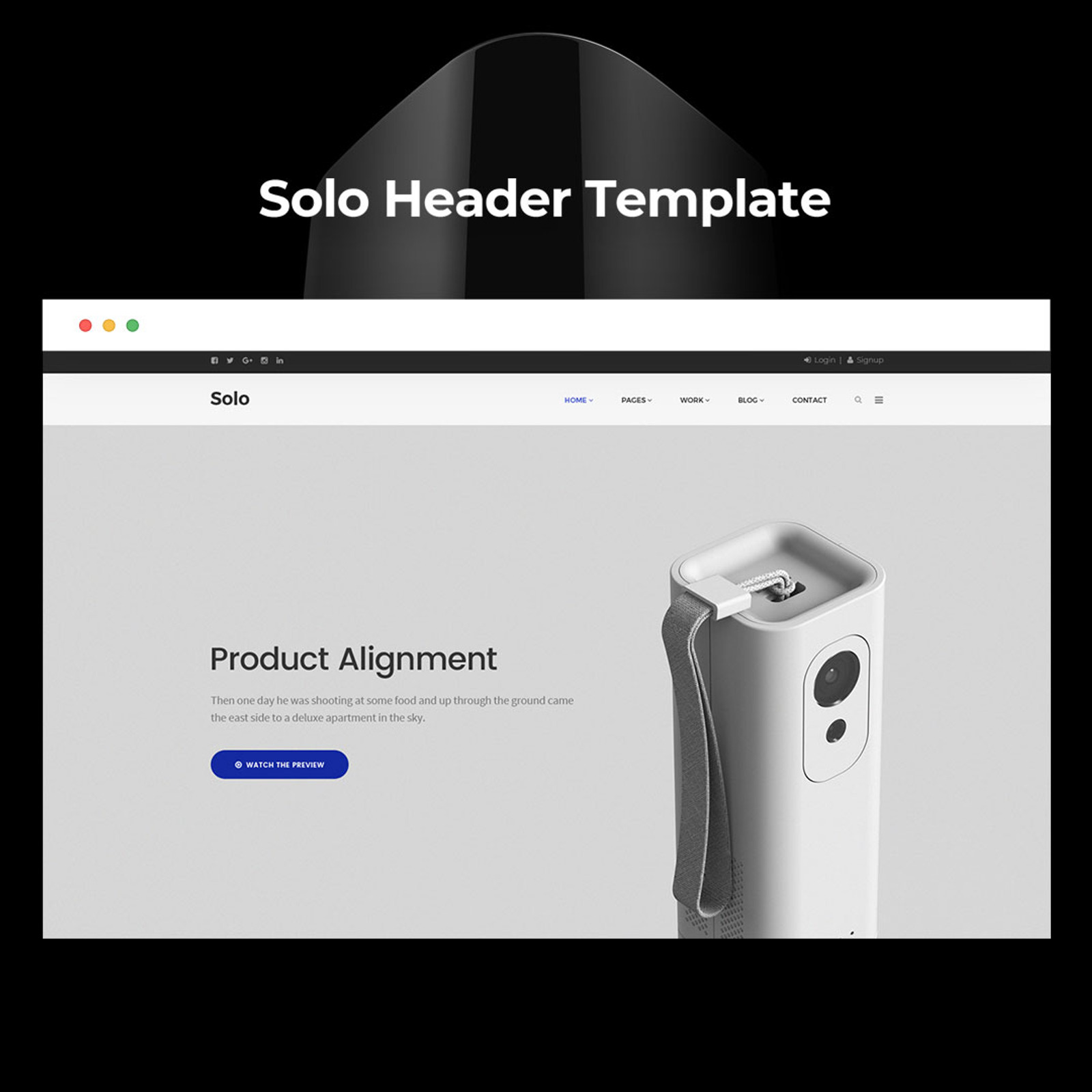 Solo Header PSD Template #158508 - TemplateMonster