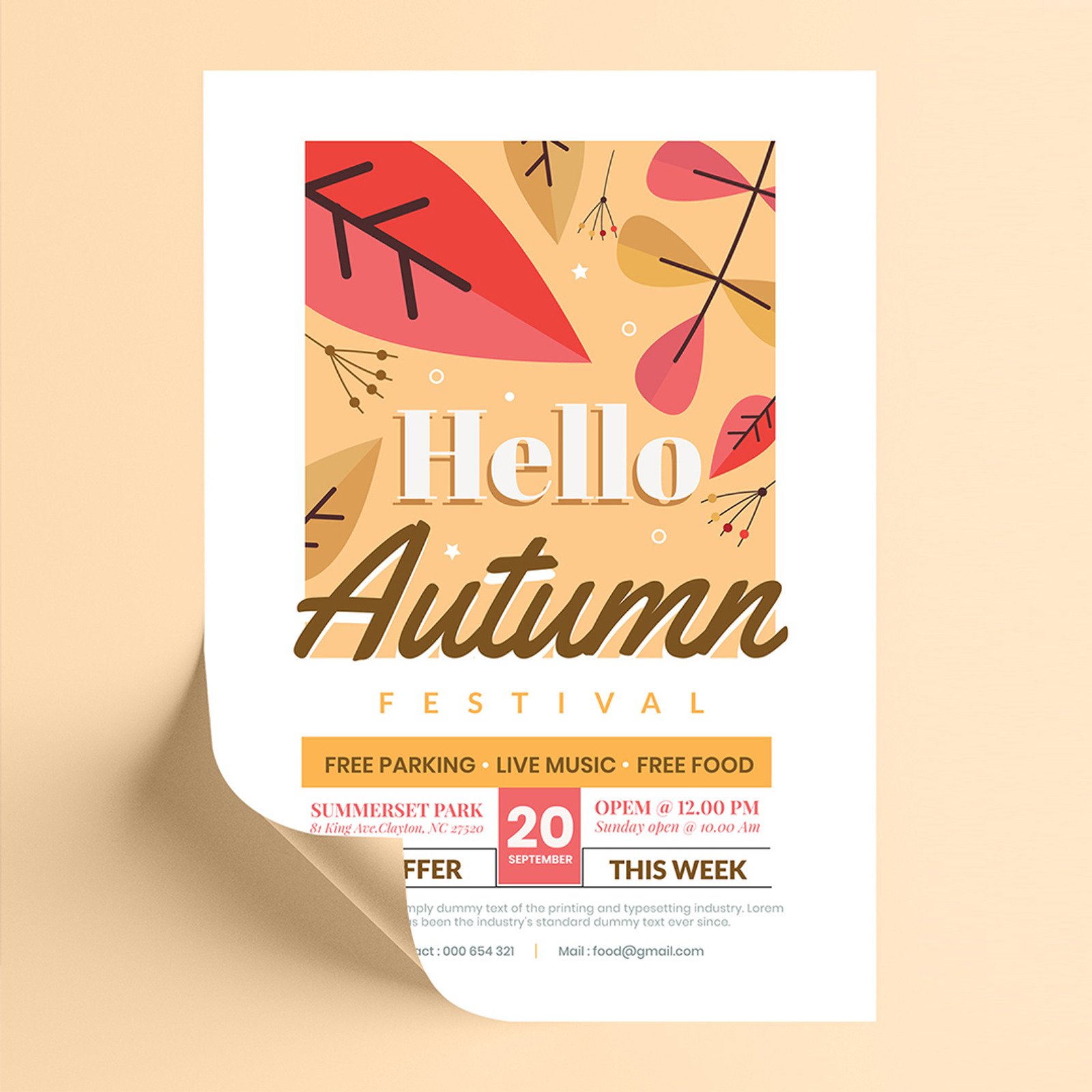 Hello Autumn Flyer Template #236834 - TemplateMonster