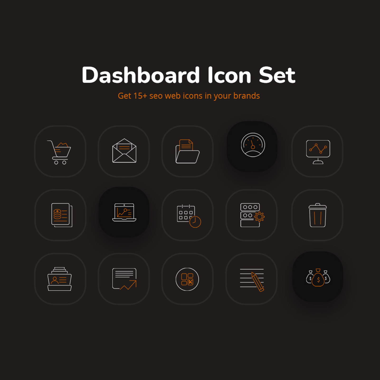 Attrctive Dashboard Icon Set #189144 - TemplateMonster