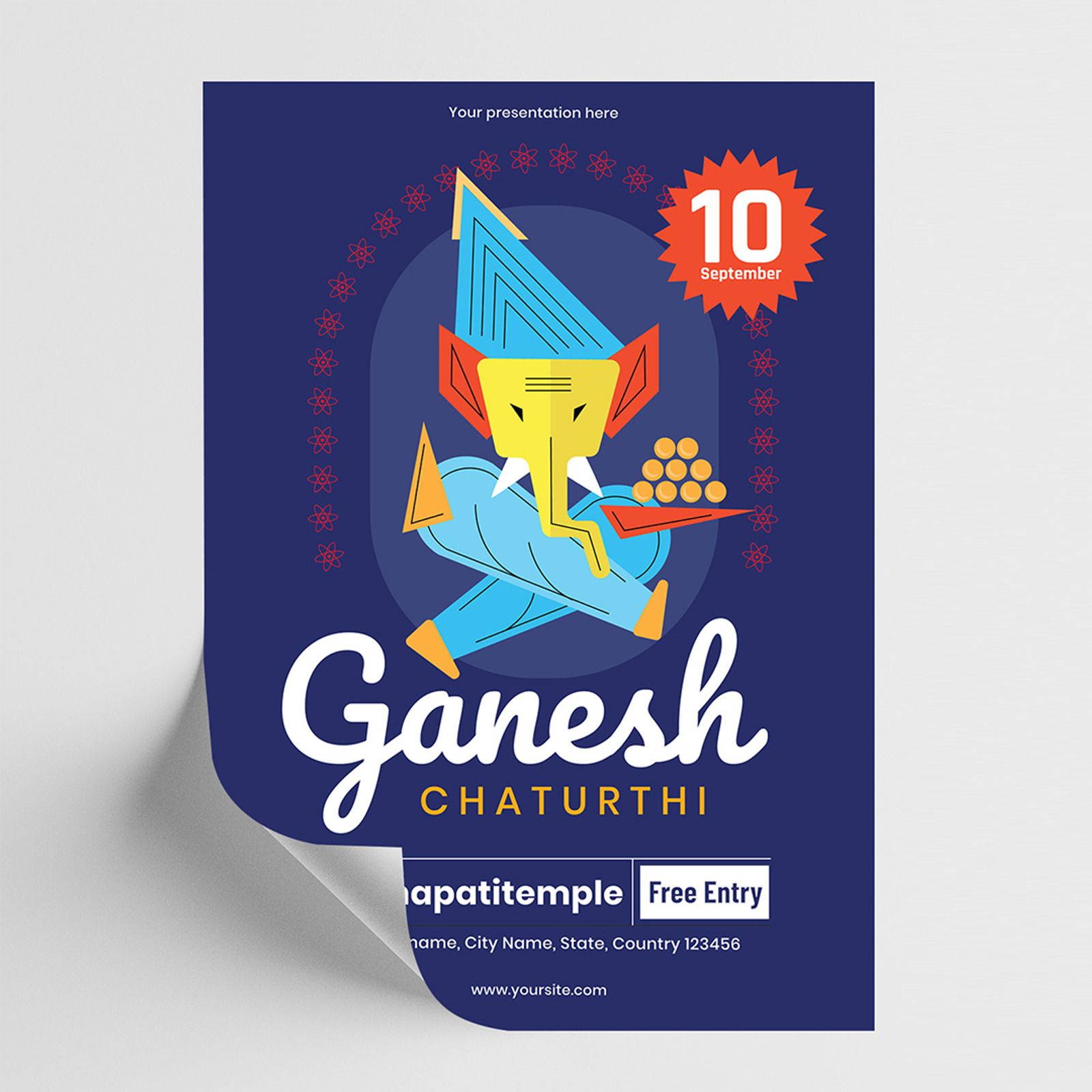 Creative Ganesh Chaturthi Flyer Template - TemplateMonster