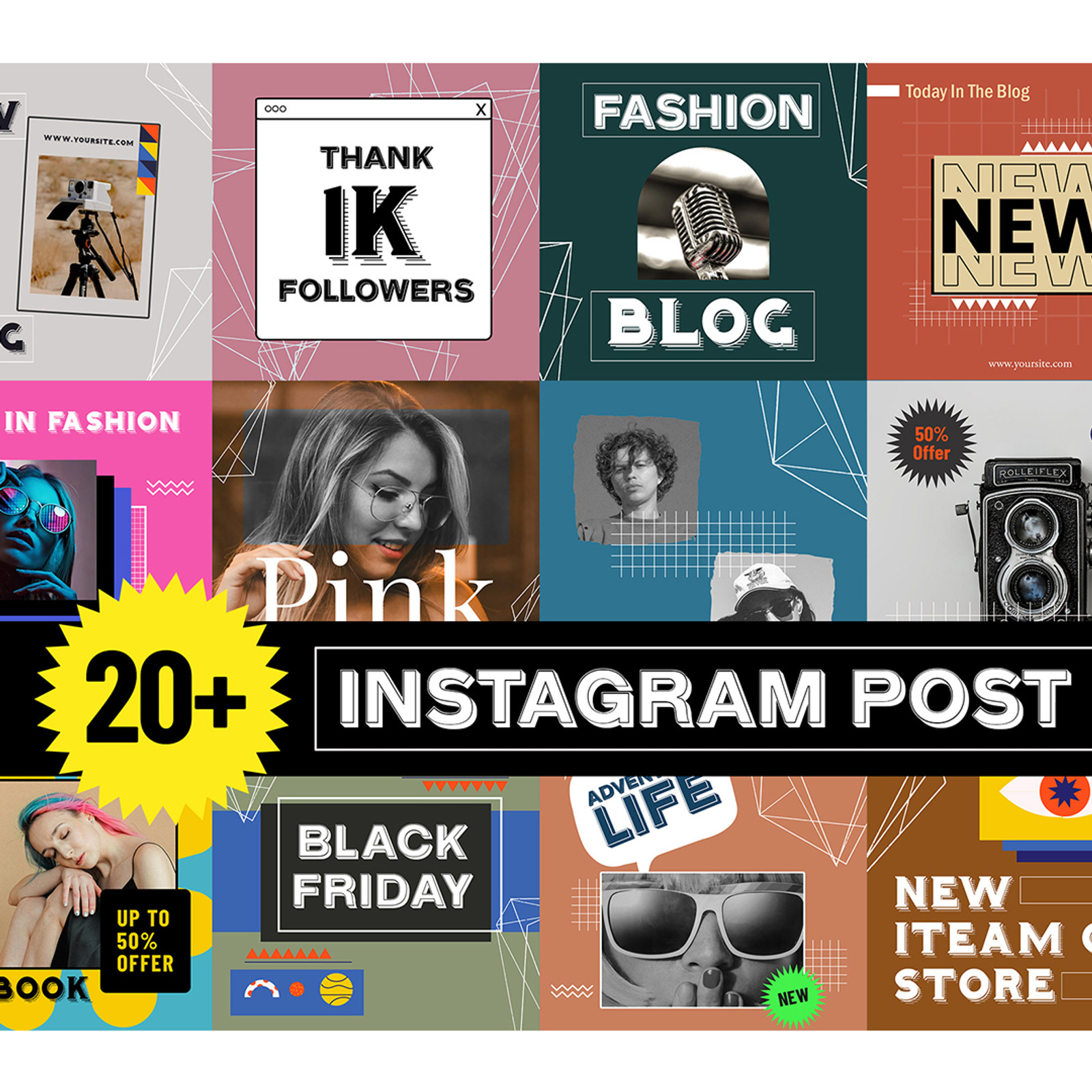 Instagram Post Pack Templates #222924 - TemplateMonster