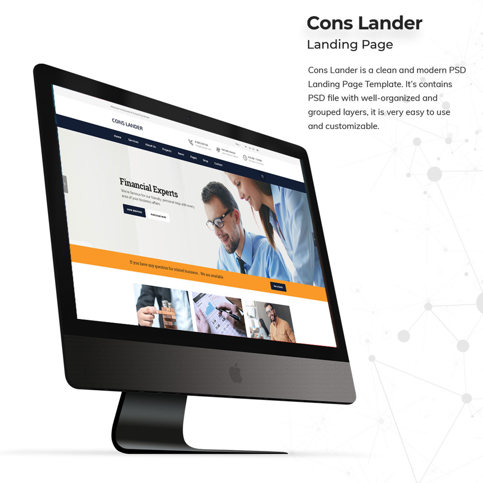 Consulting Landing Page PSD Template - TemplateMonster