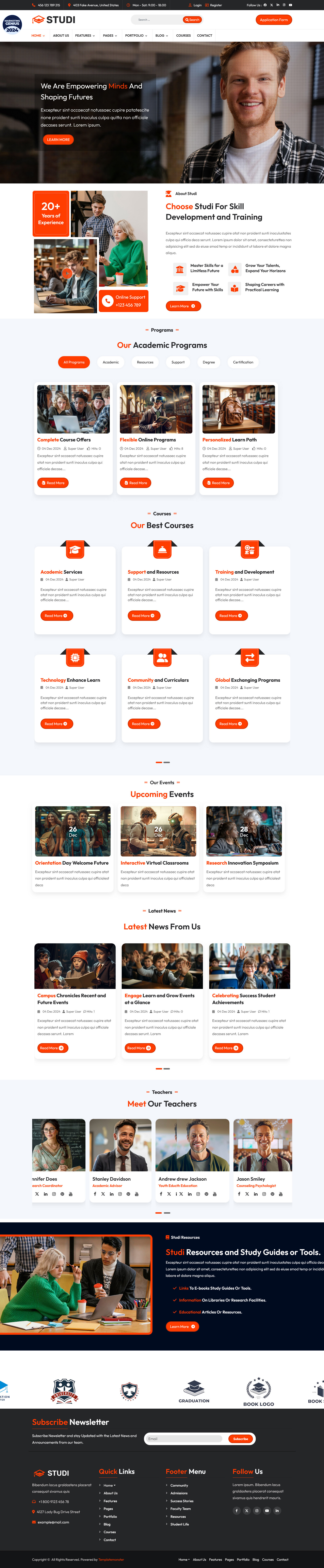 Studi Education LMS Online Courses Template - TemplateMonster