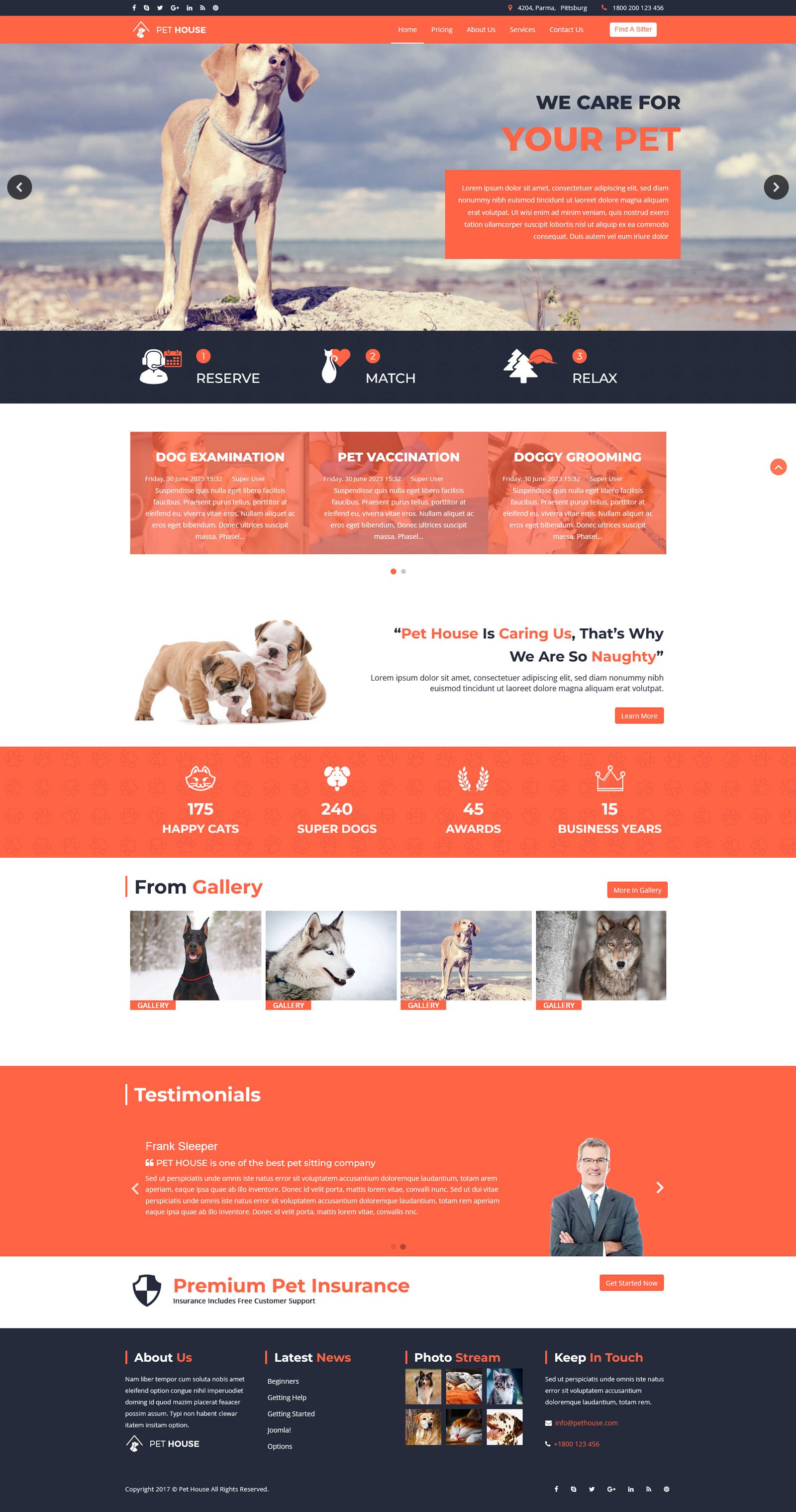 Pet House - Pet Care Service Free Joomla 5 and Joomla 4 Template