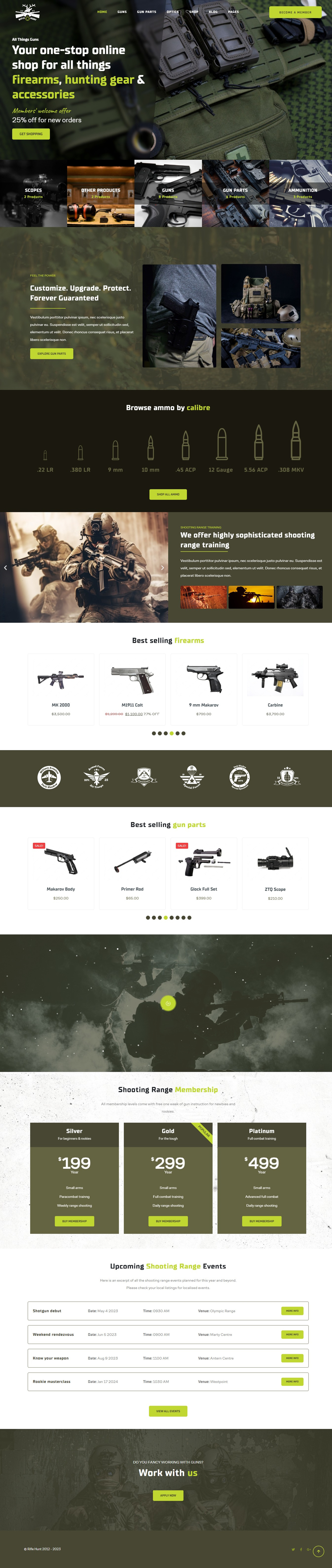 Rifle Hunt Gun Shop Woocommerce WordPress Theme