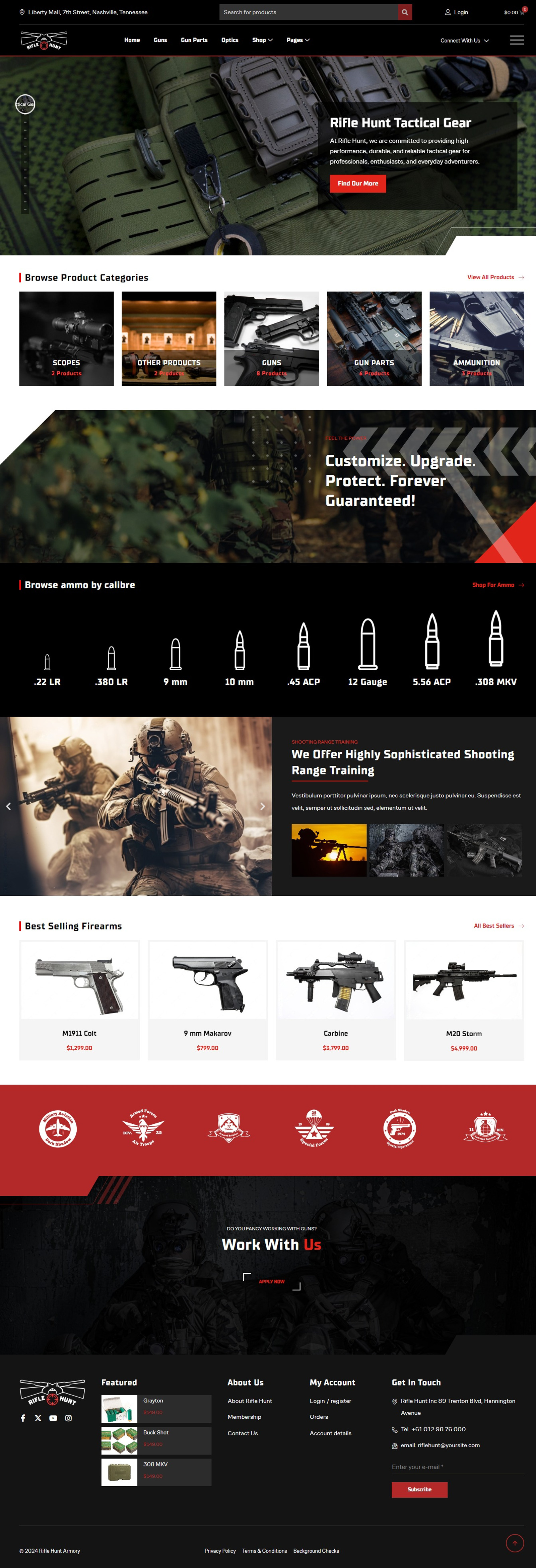 Rifle Hunt Gun Shop Woocommerce WordPress Theme
