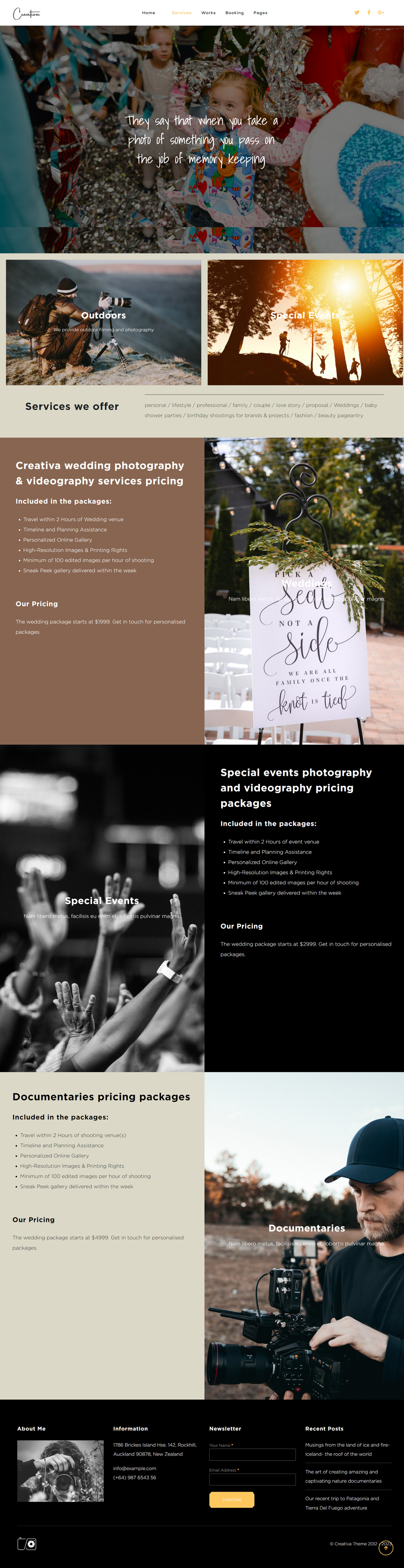 Creativa Photography WordPress Theme - TemplateMonster