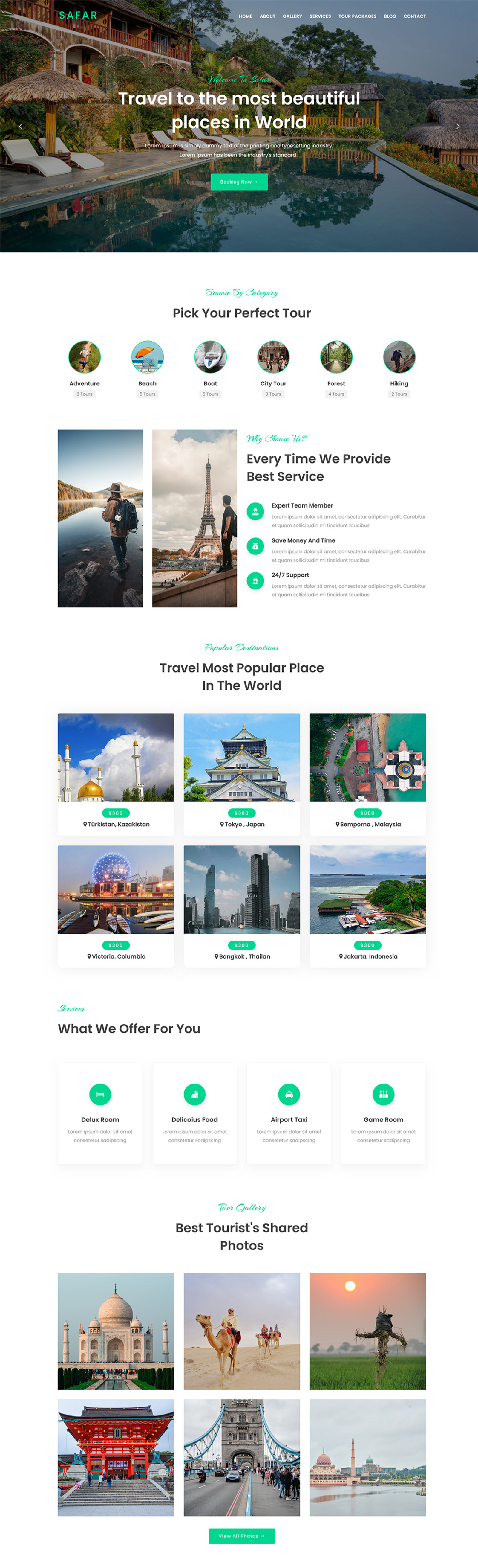Safar - Tour and Travel Agency WordPress Theme