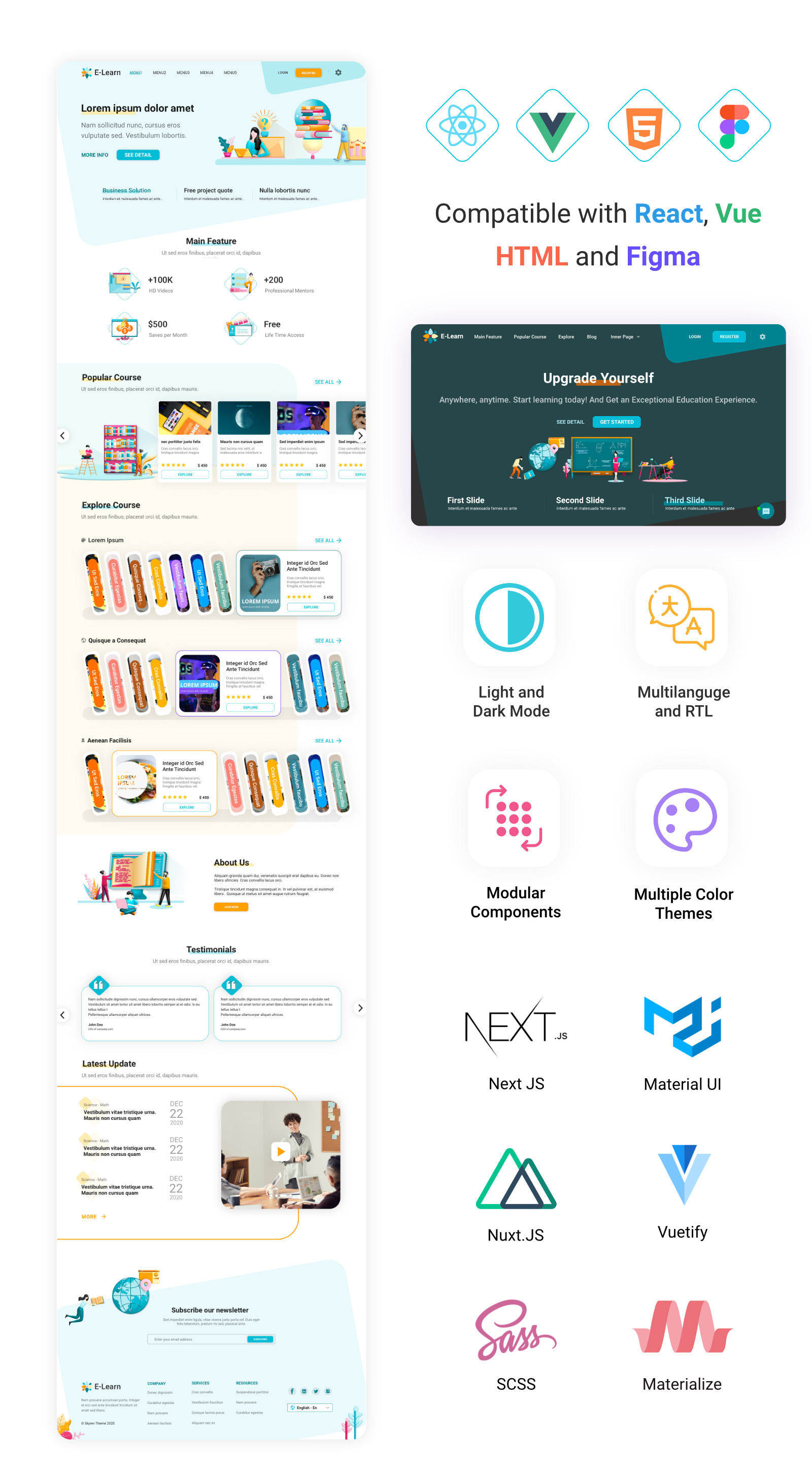 Edumoon - HTML React Vue Figma Education and E-learning Homepage Template