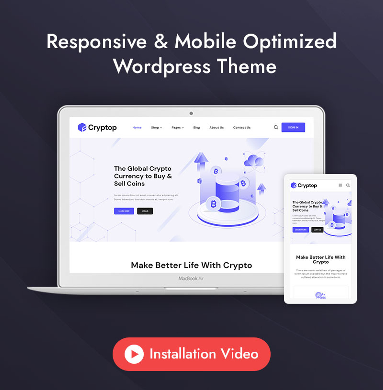 Cryptop - Bitcoin & Crypto Currency Elementor Wordpress Responsive Theme