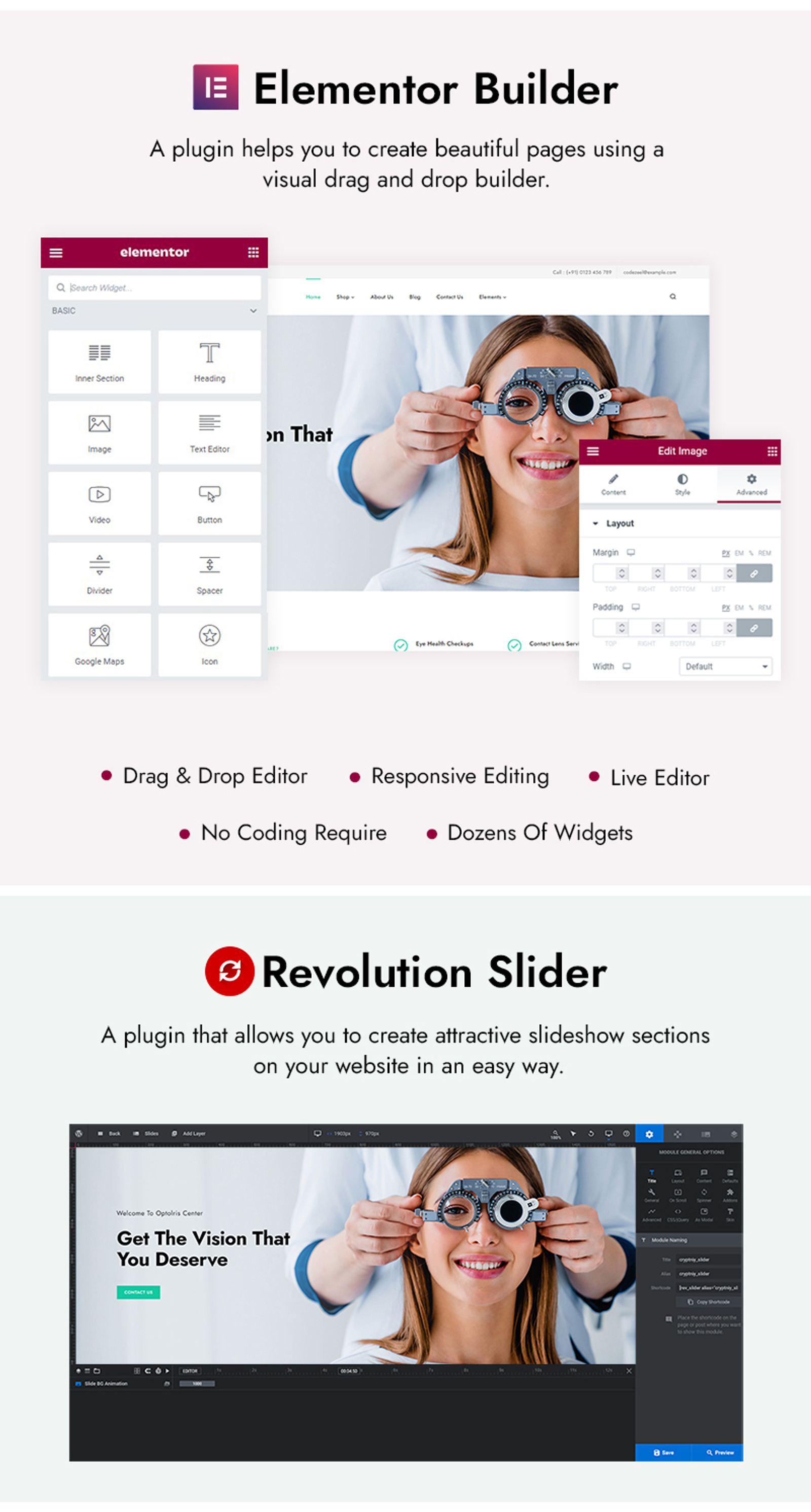 Optolris - Eye Care Optometrist Elementor WordPress Responsive Theme