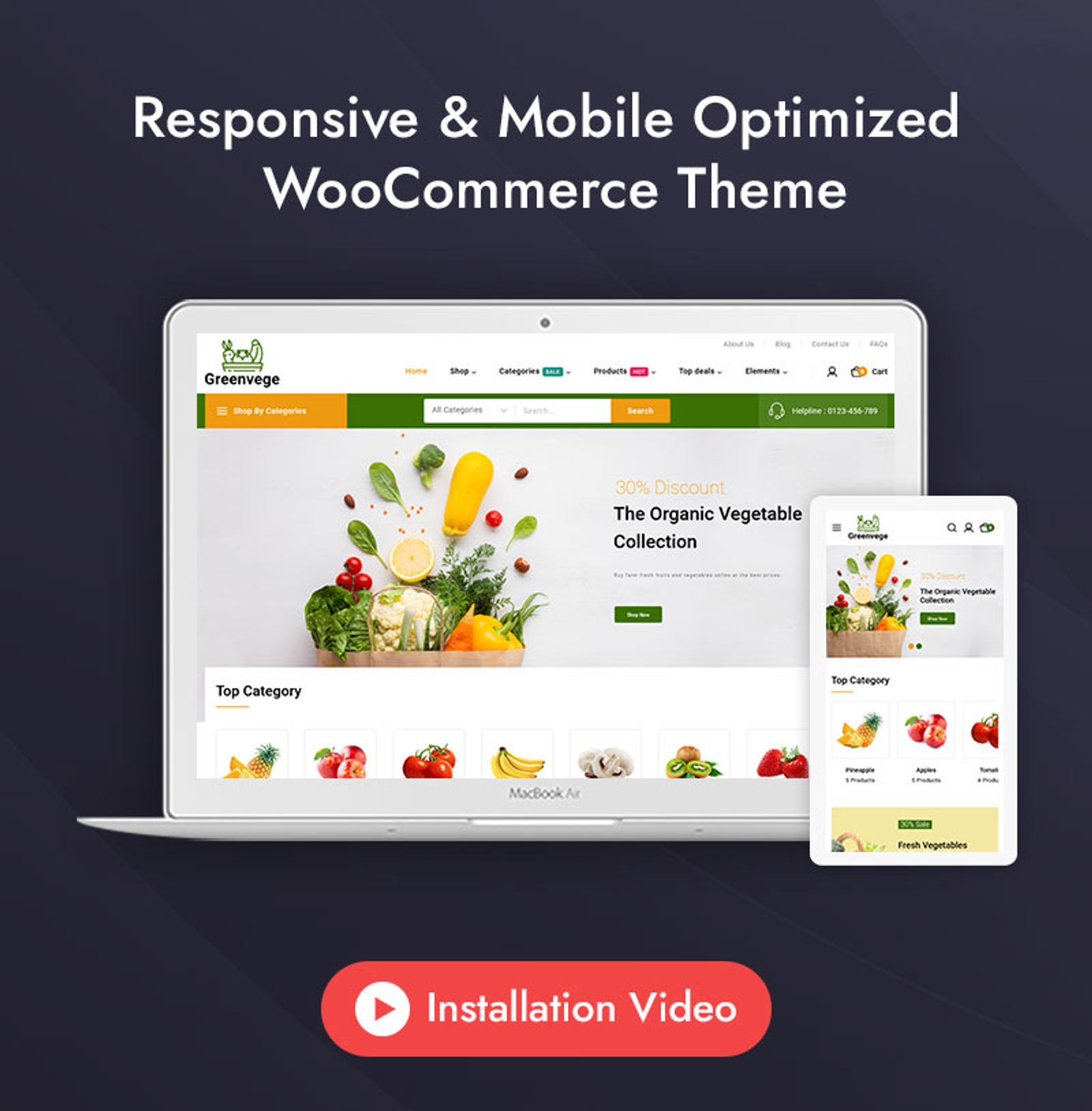 Greenvege - Organic Fruits & Vegetable Store Elementor WooCommerce ...