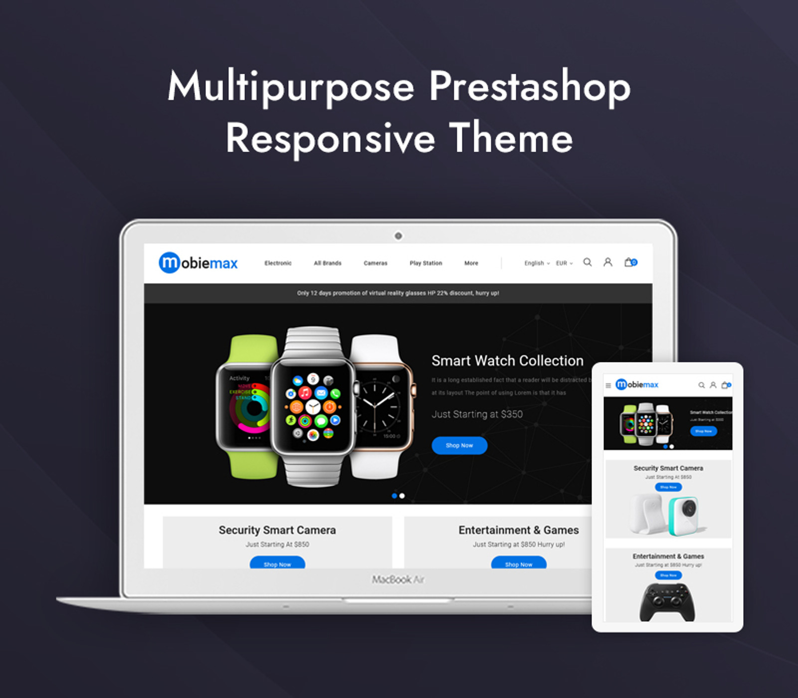 Mobiemax - Mobile, Gadgets and Electronics Store PrestaShop Responsive Theme