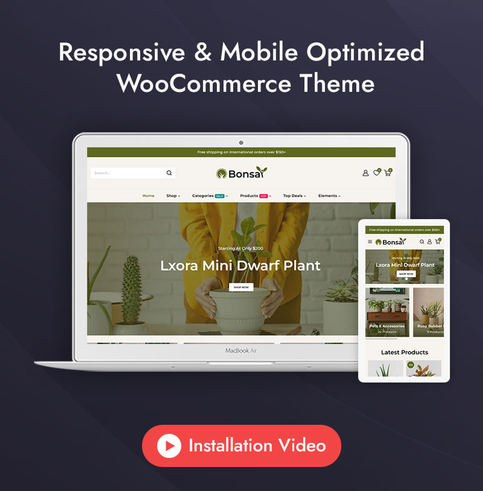 Bonsai - Gardening & Plants Store Elementor WooCommerce Responsive Theme