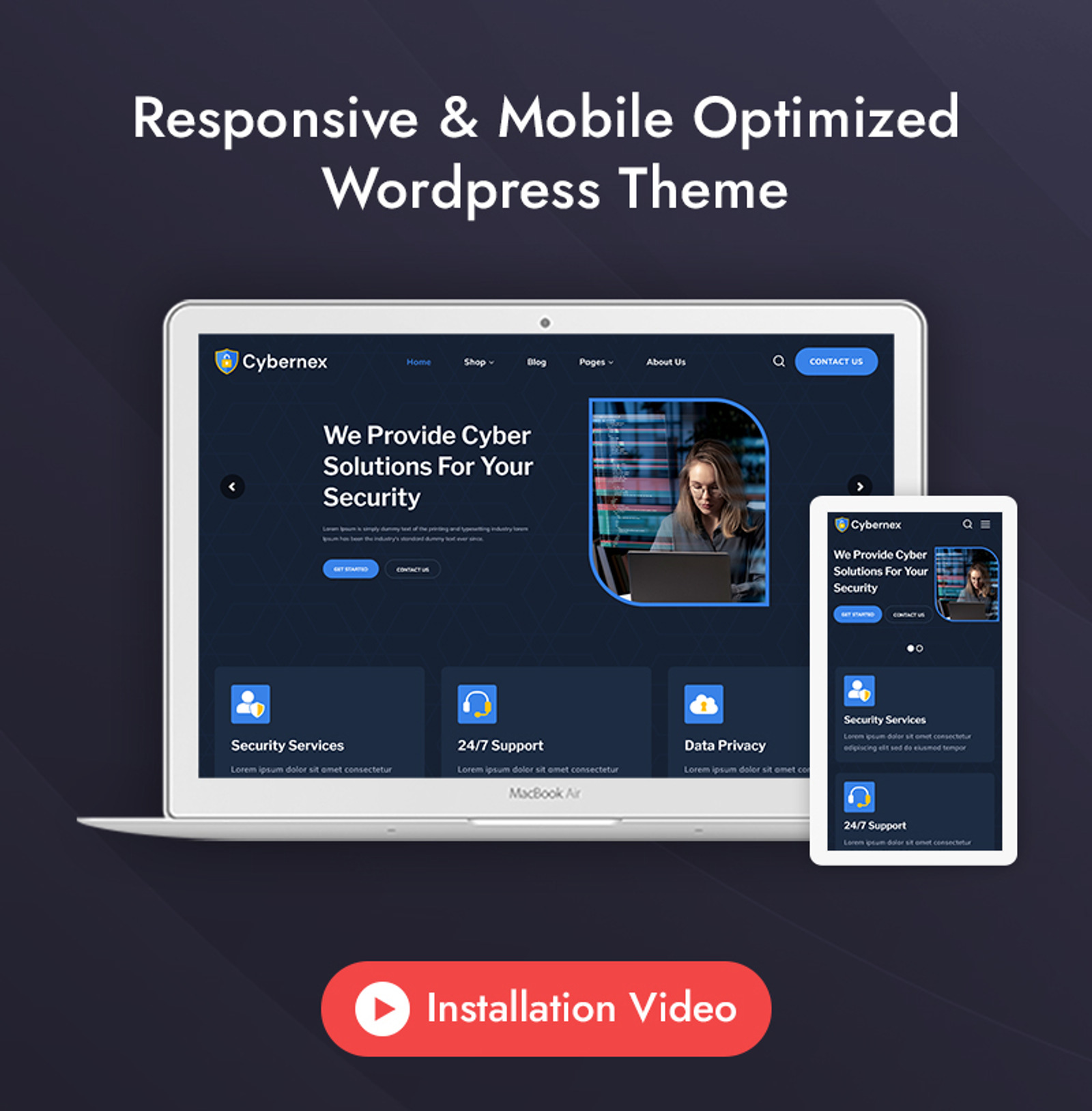 Cybernex - Cyber Security Solutions Elementor Wordpress Responsive Theme