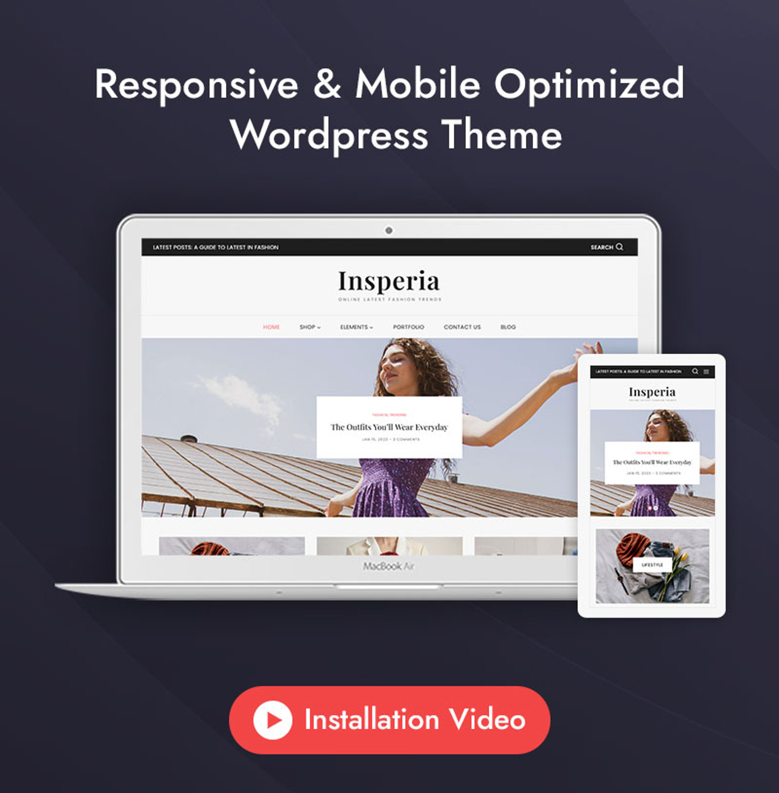 Insperia - Lifestyle & Fashion Blog Elementor WordPress Responsive Theme