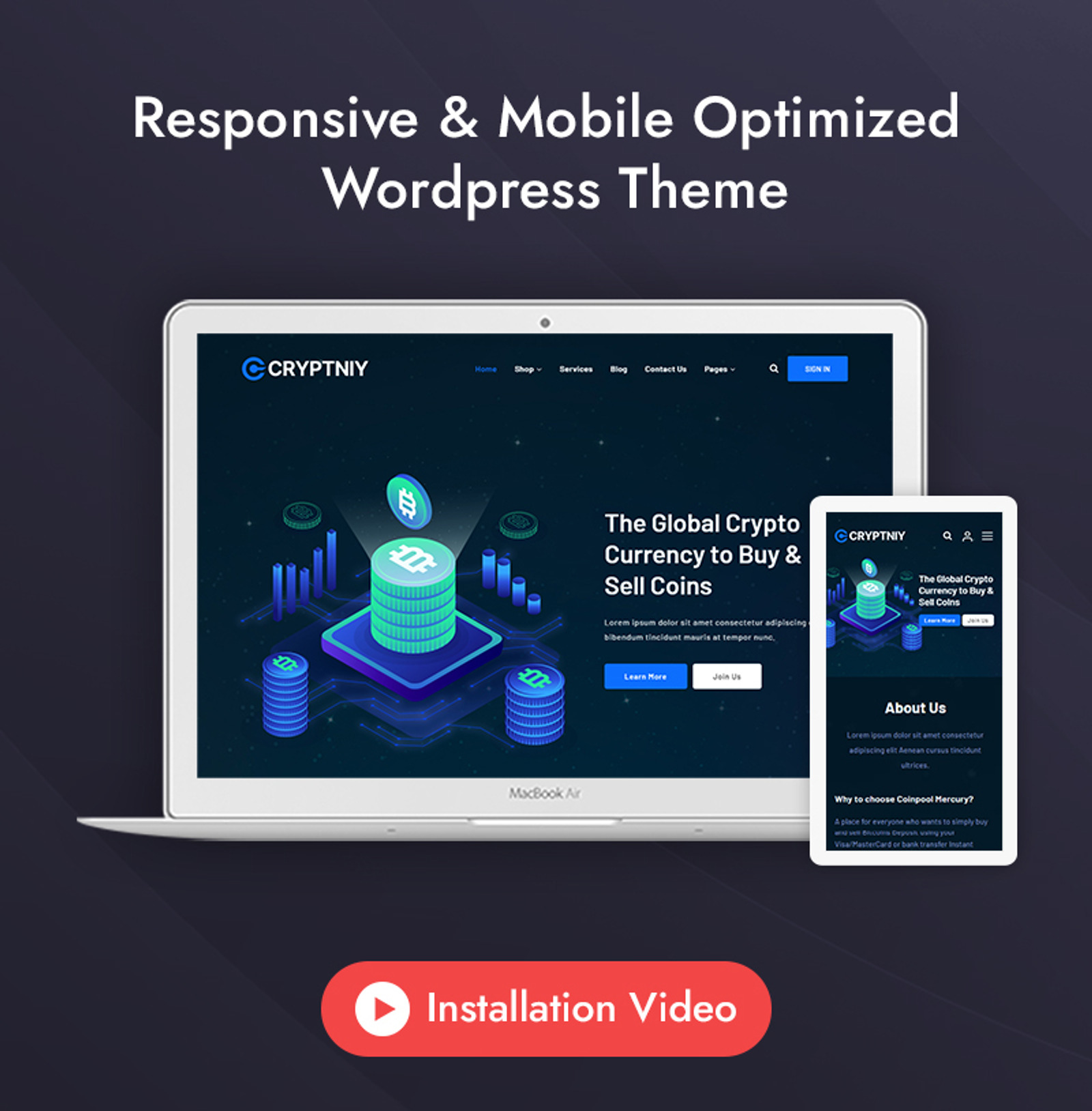Cryptniy - Cryptocurrency Elementor WordPress Theme