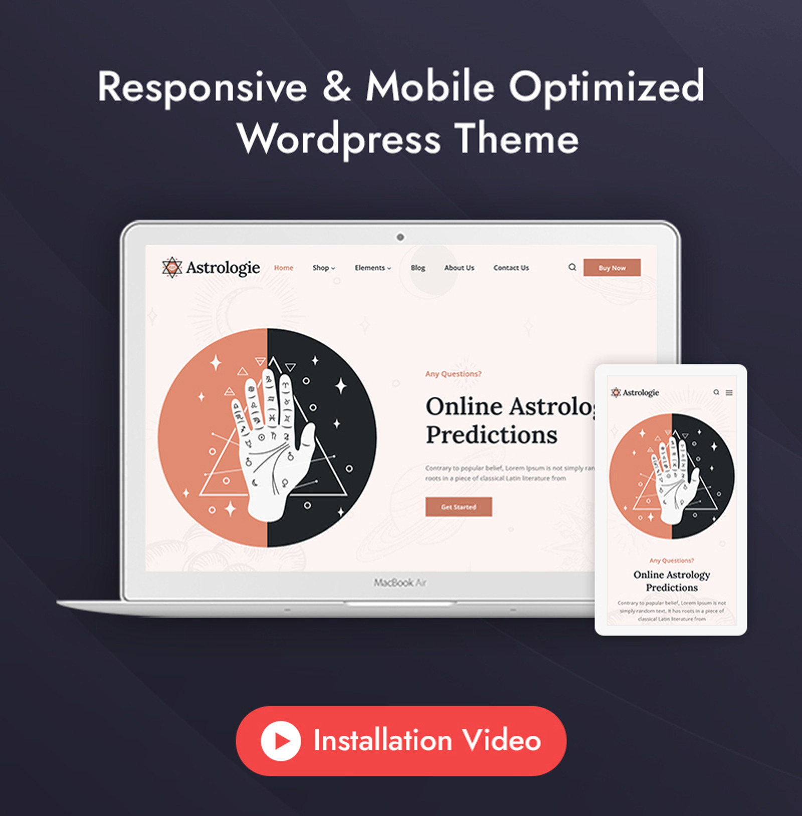 Astrologie - Horoscope, Astrology Elementor Wordpress Responsive Theme