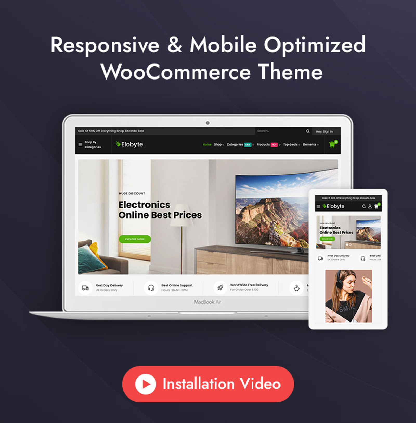 Elobyte - Electronics & Digital Mega Store Elementor WooCommerce Responsive Theme