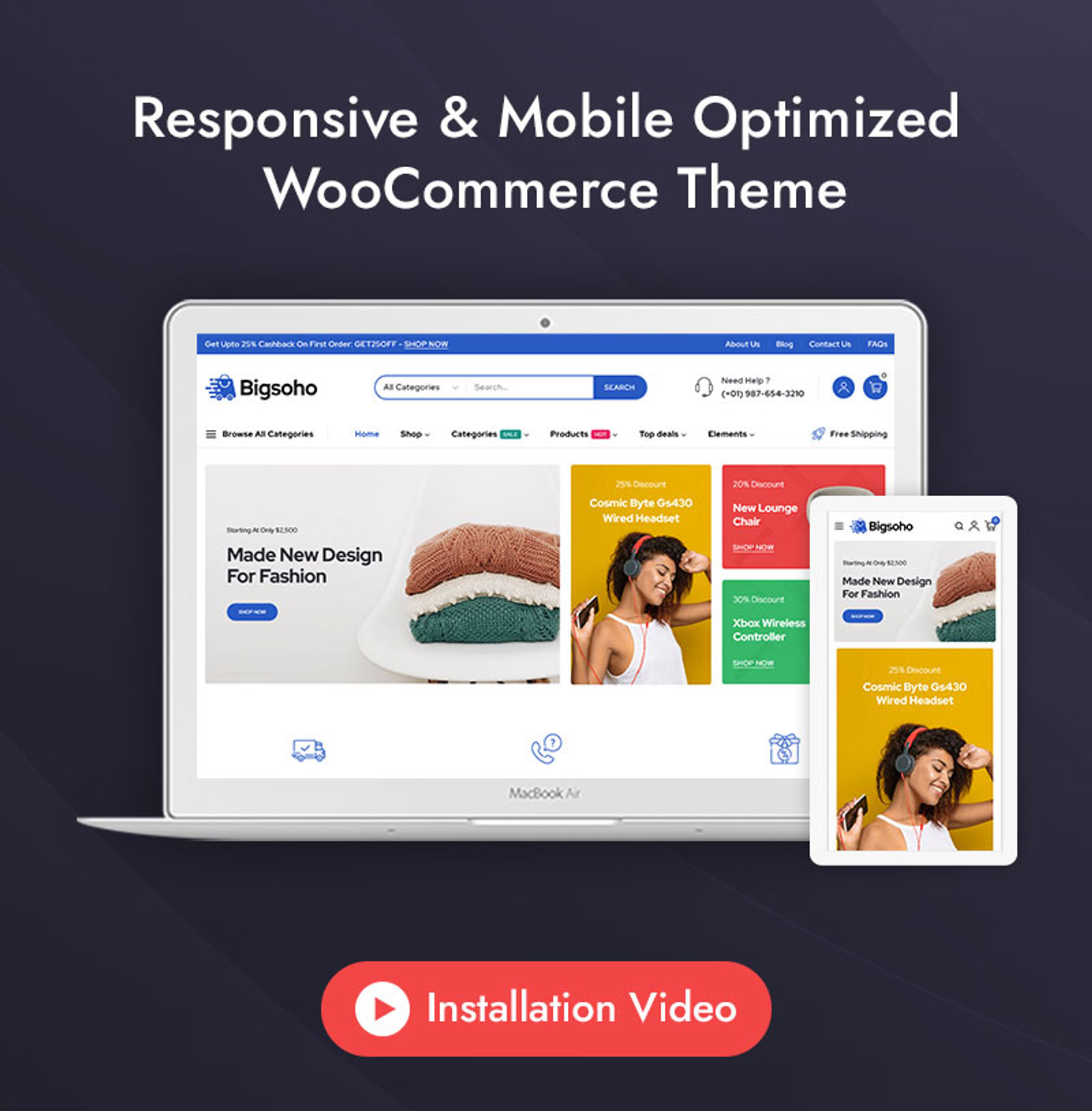 Bigsoho - Multipurpose Premium Elementor WooCommerce Responsive Theme