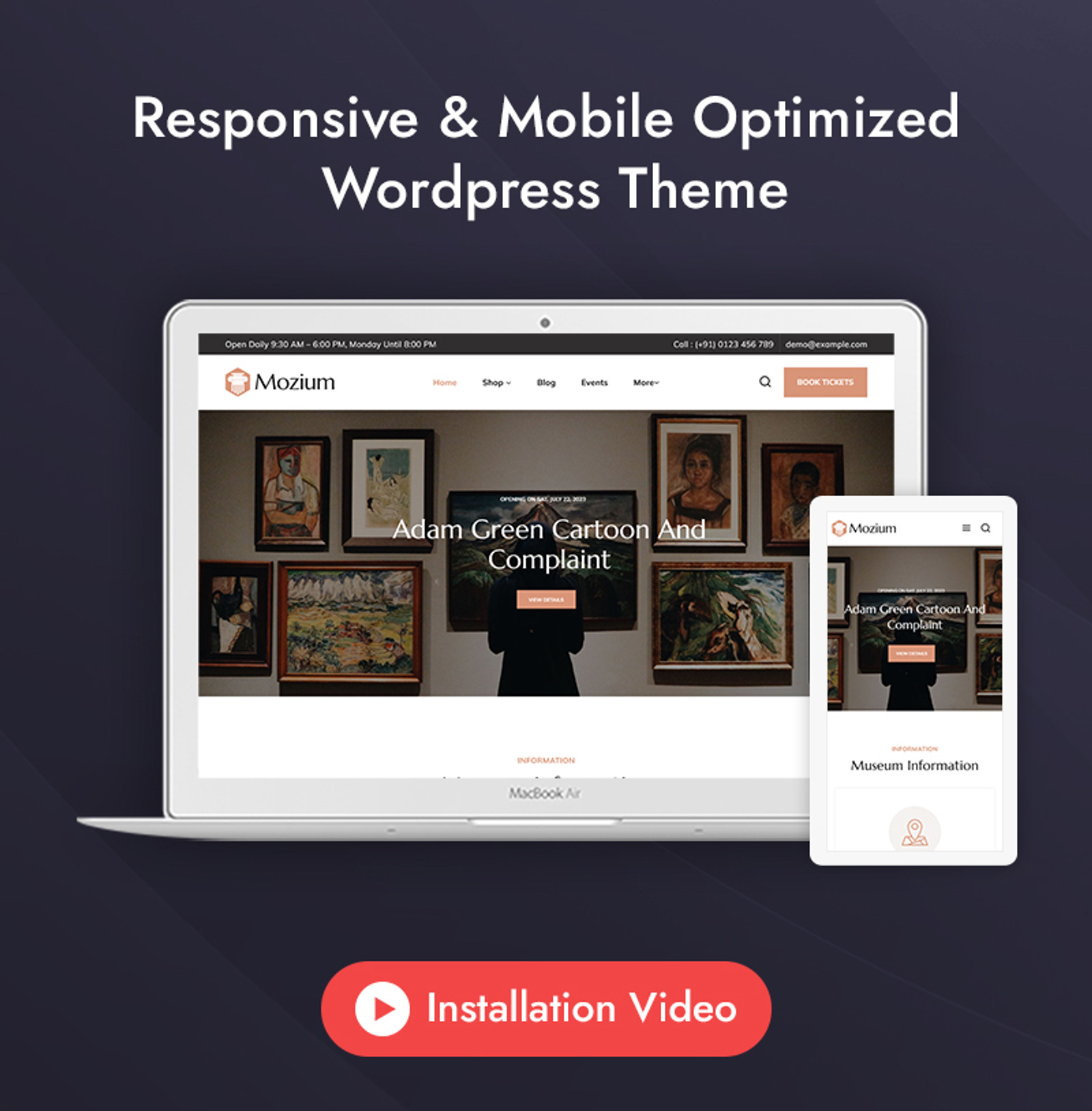 Mozium - Museum and Art Gallery Elementor WordPress Responsive Theme
