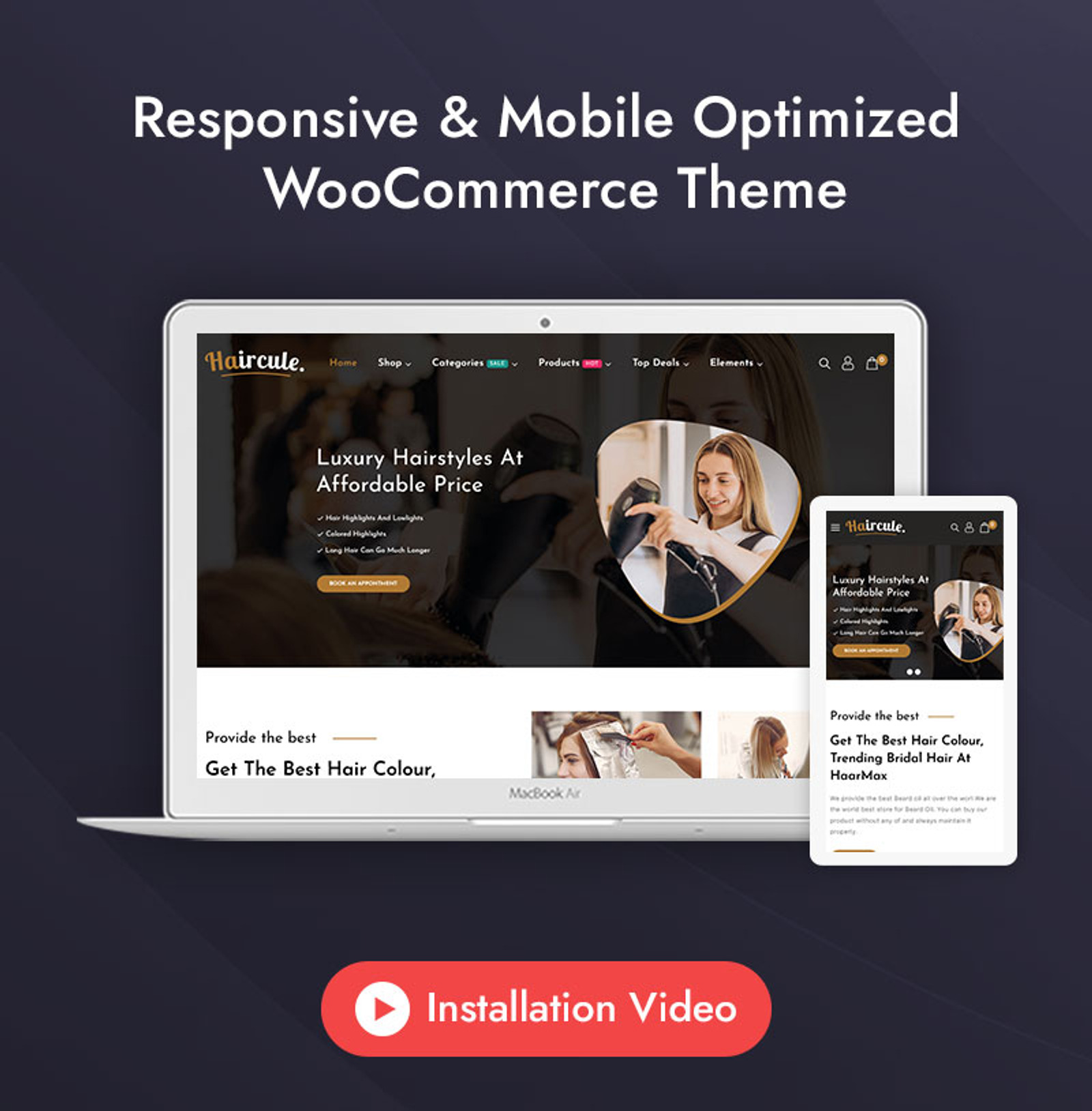 Haircule - Hairstyle, Salon and Weige Store Elementor WooCommerce ...