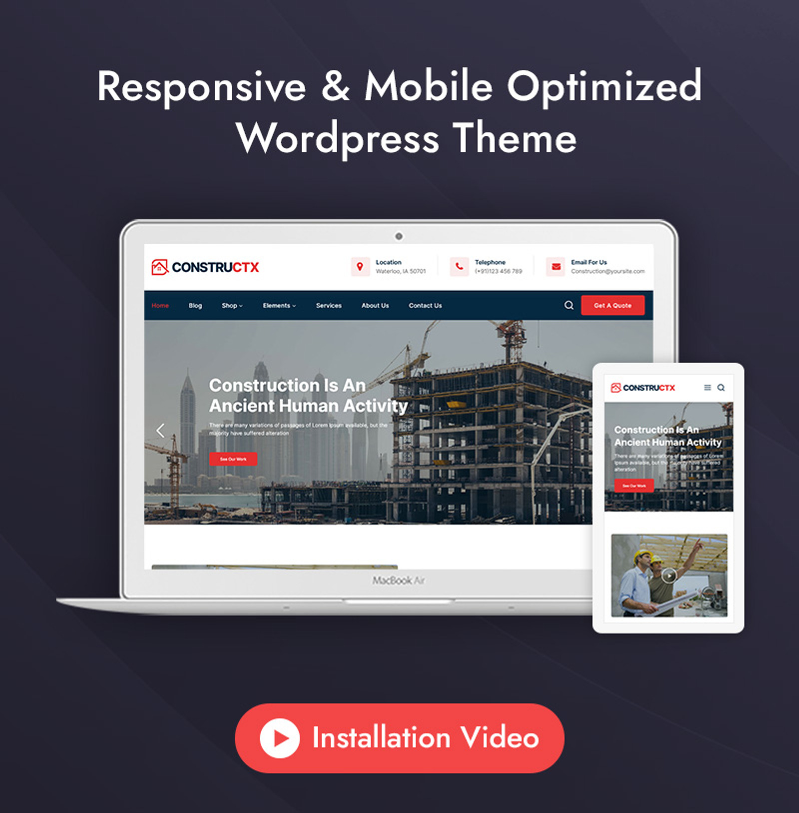 Constructx - Construction, Architecture Elementor WordPress Responsive Theme