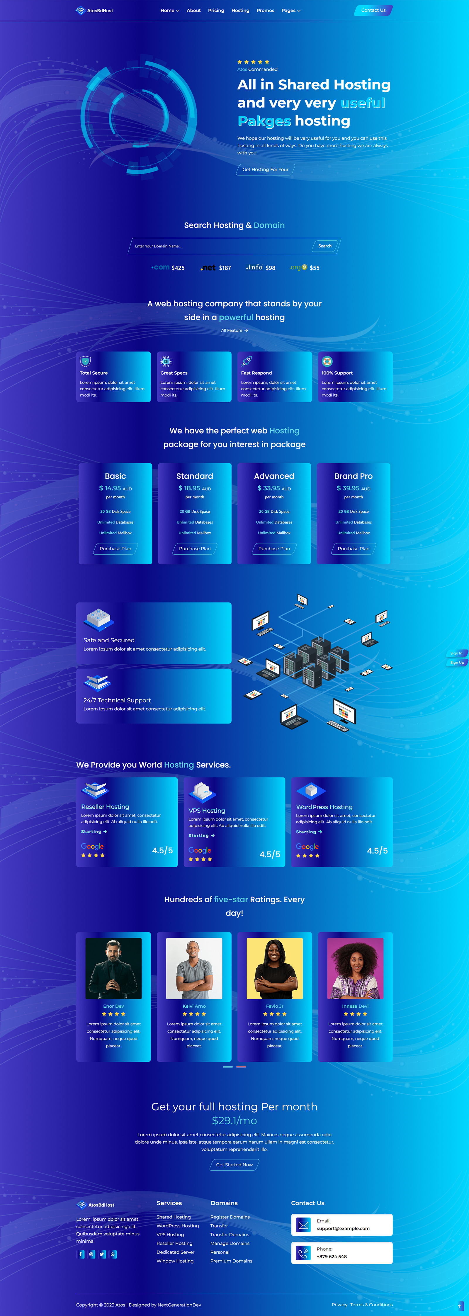 Atos - FREE Web Hosting HTML Template - TemplateMonster