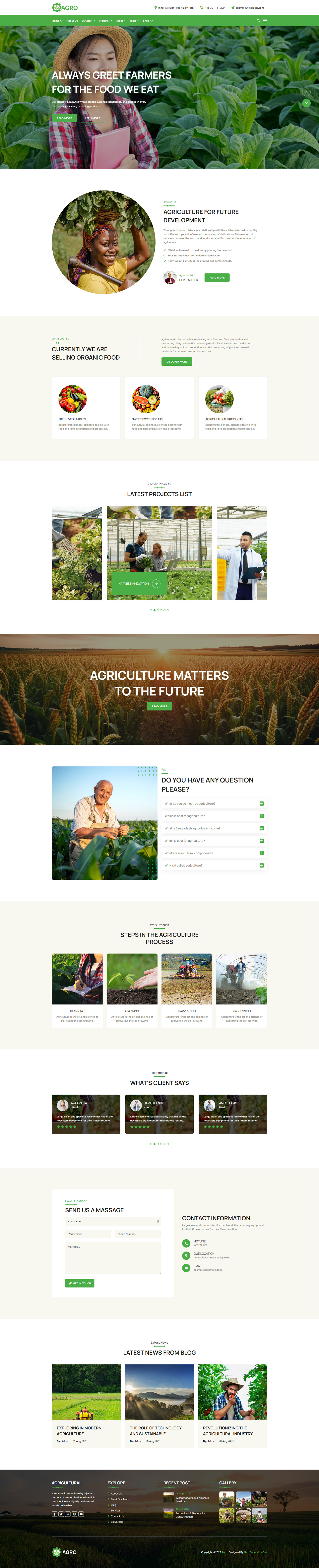 Agro - Farmer, Agriculture, Organic Farm & Organic Food HTML Template