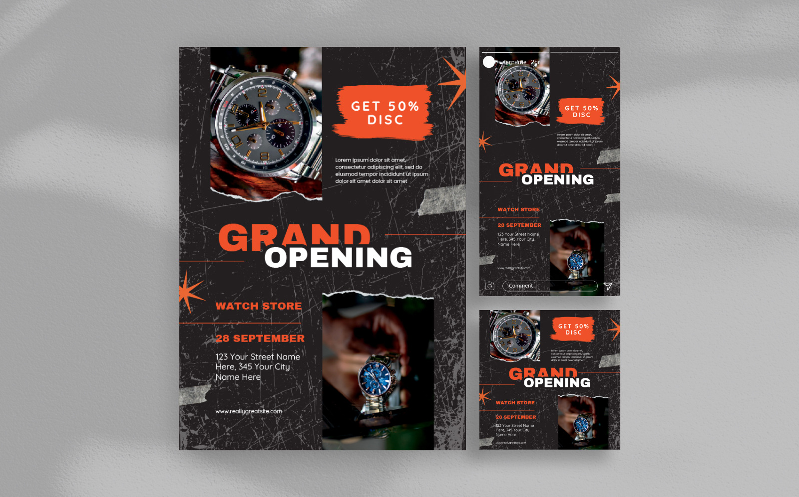 Watch Store Grand Opening Flyer Template - TemplateMonster