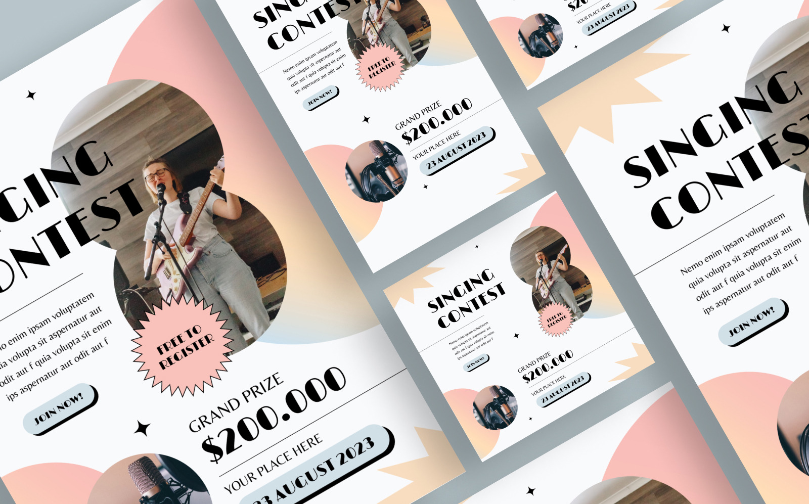 Singing Contest Flyer Template #365926 - TemplateMonster