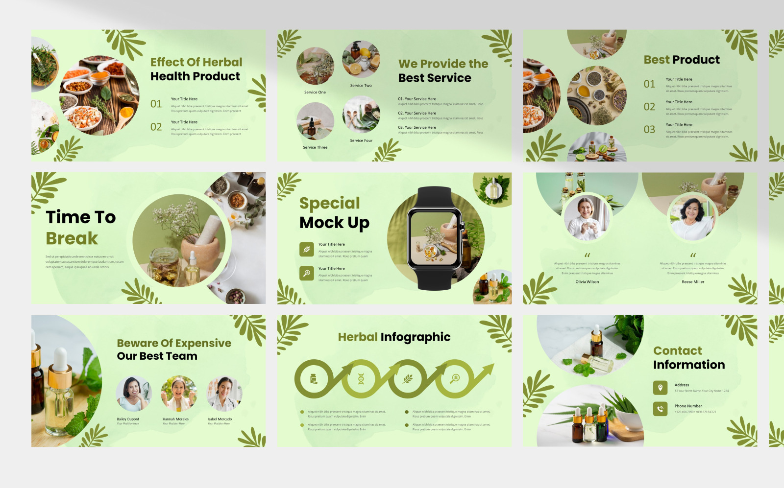 Natural Herbs Product PowerPoint Template - TemplateMonster