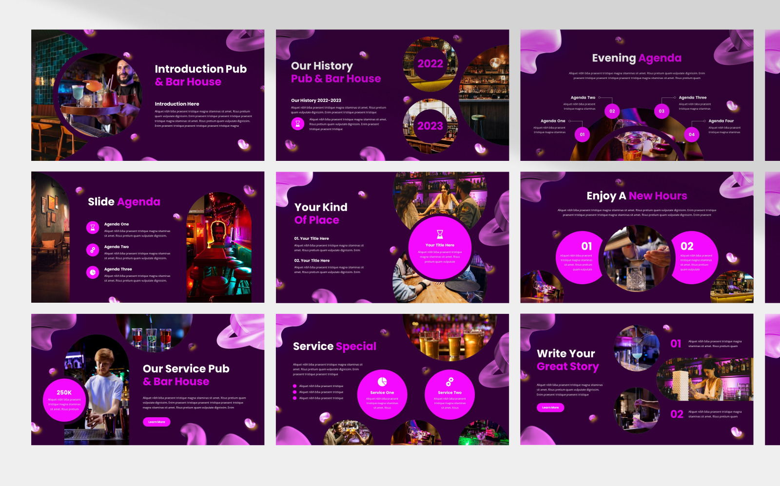 Pub and Bar PowerPoint Template #379899 - TemplateMonster