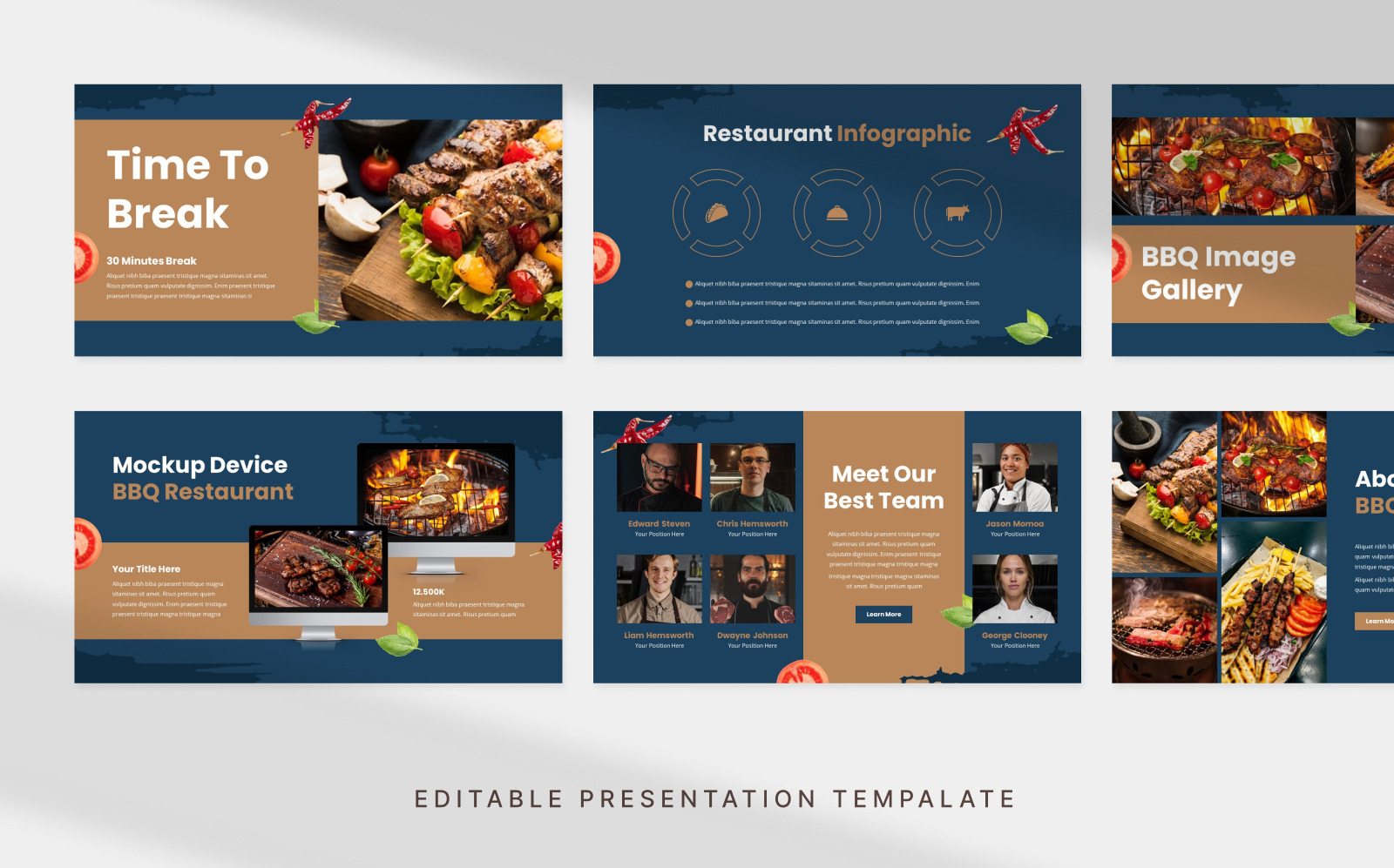 Barbeque Restaurant PowerPoint Template - TemplateMonster