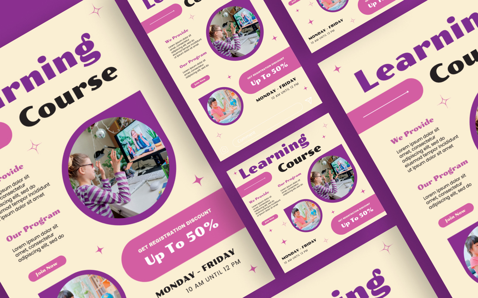 Program Learning Course Flyer Template - TemplateMonster
